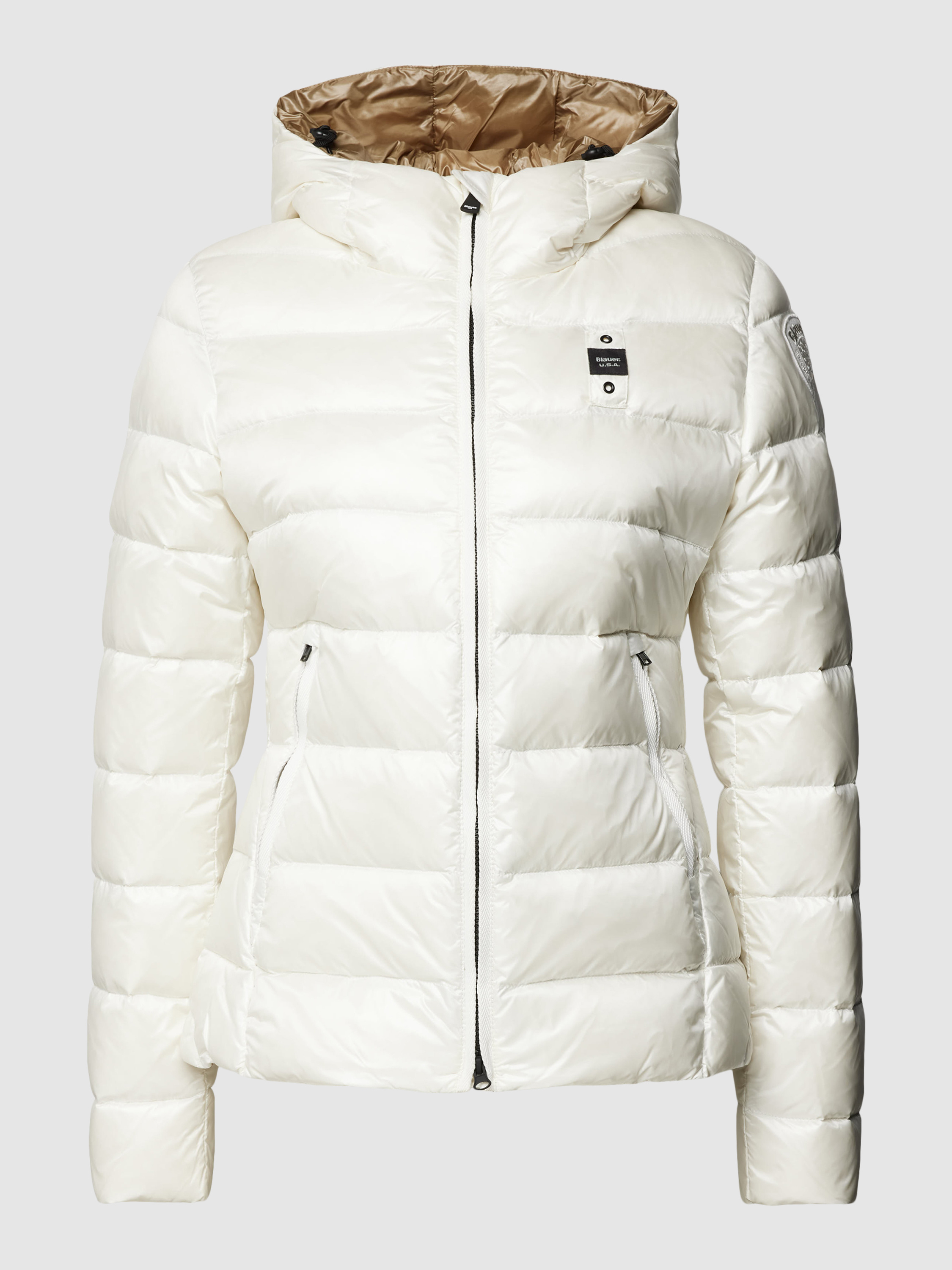 Blauer Usa Jacke mit Label-Patch (offwhite) online kaufen