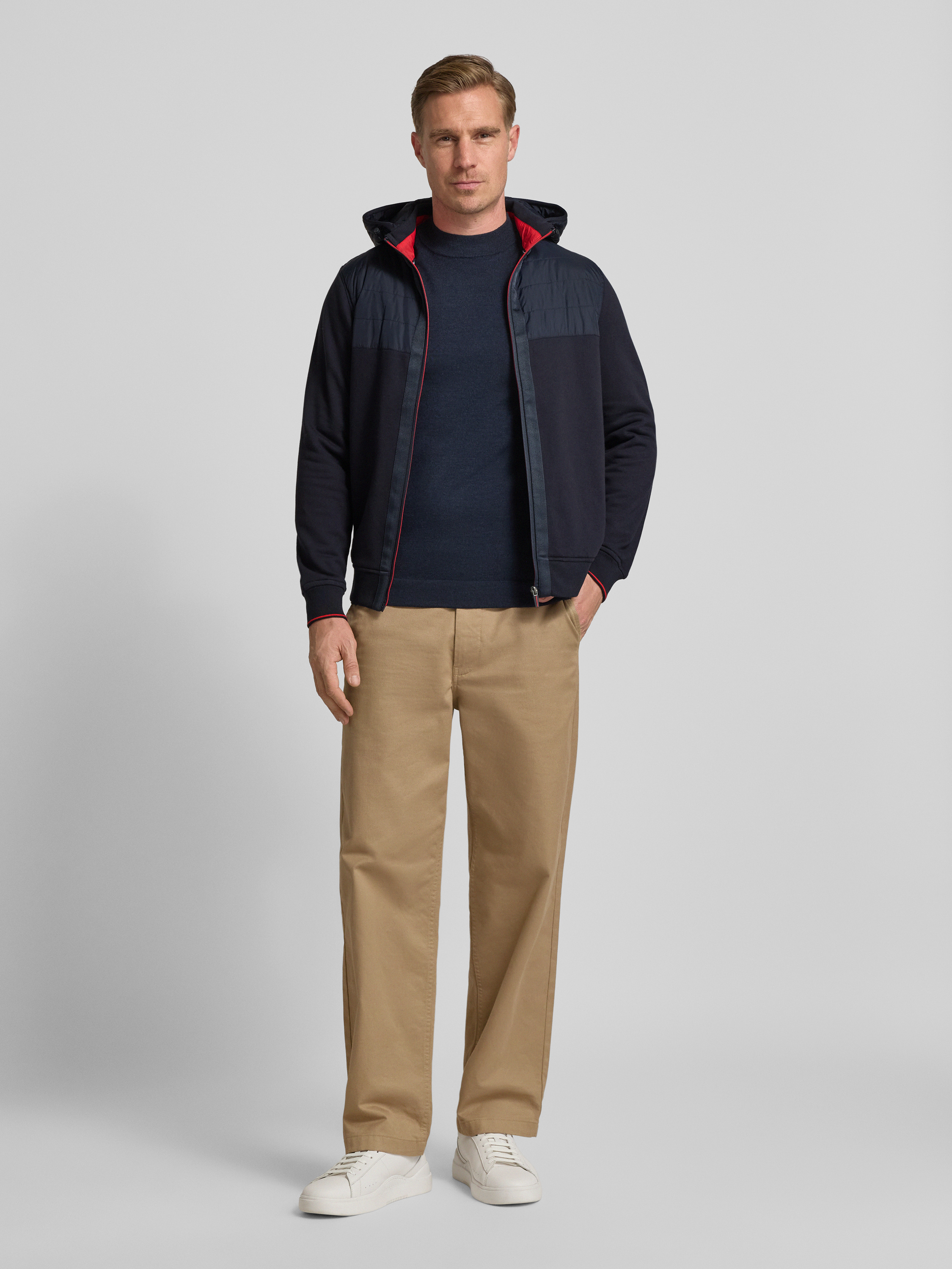 Christian Berg Men Regular Fit Sweatjacke mit gefüttertem Stehkragen ...