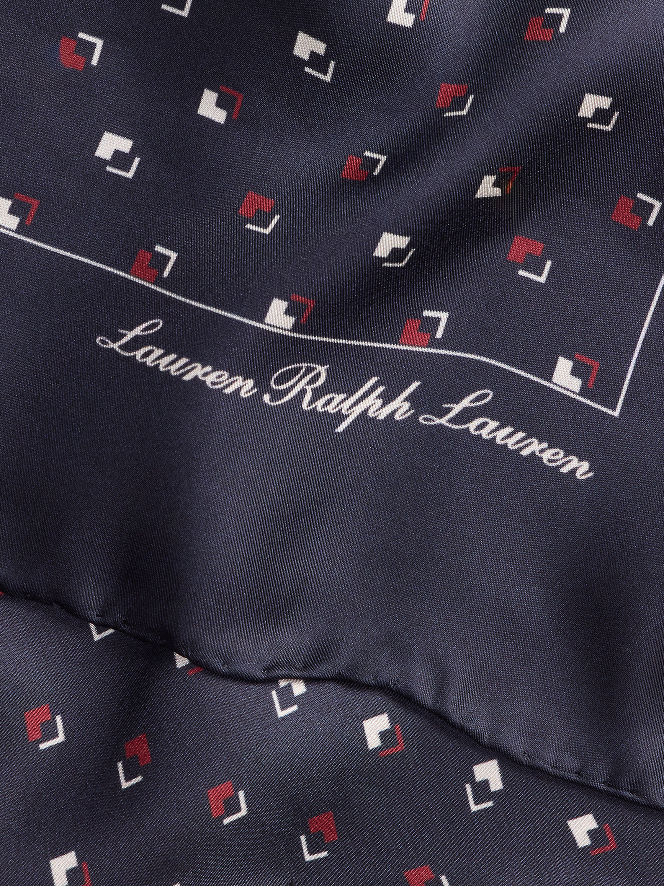 Kup online Lauren Ralph Lauren Chusta z czystego jedwabiu (ciemnoniebieski)