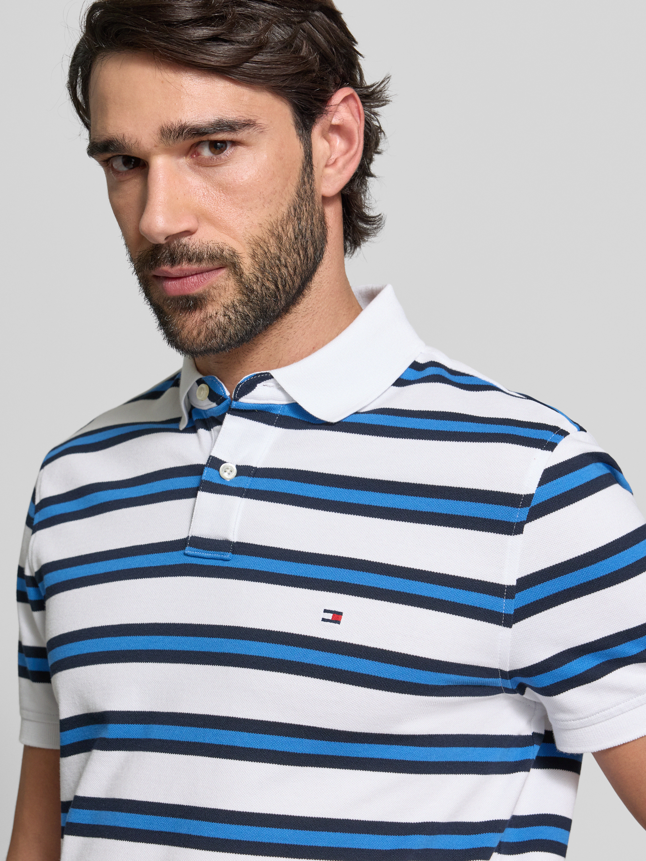 Tommy Hilfiger Regular Fit Poloshirt aus Baumwoll-Mix (marine melange ...