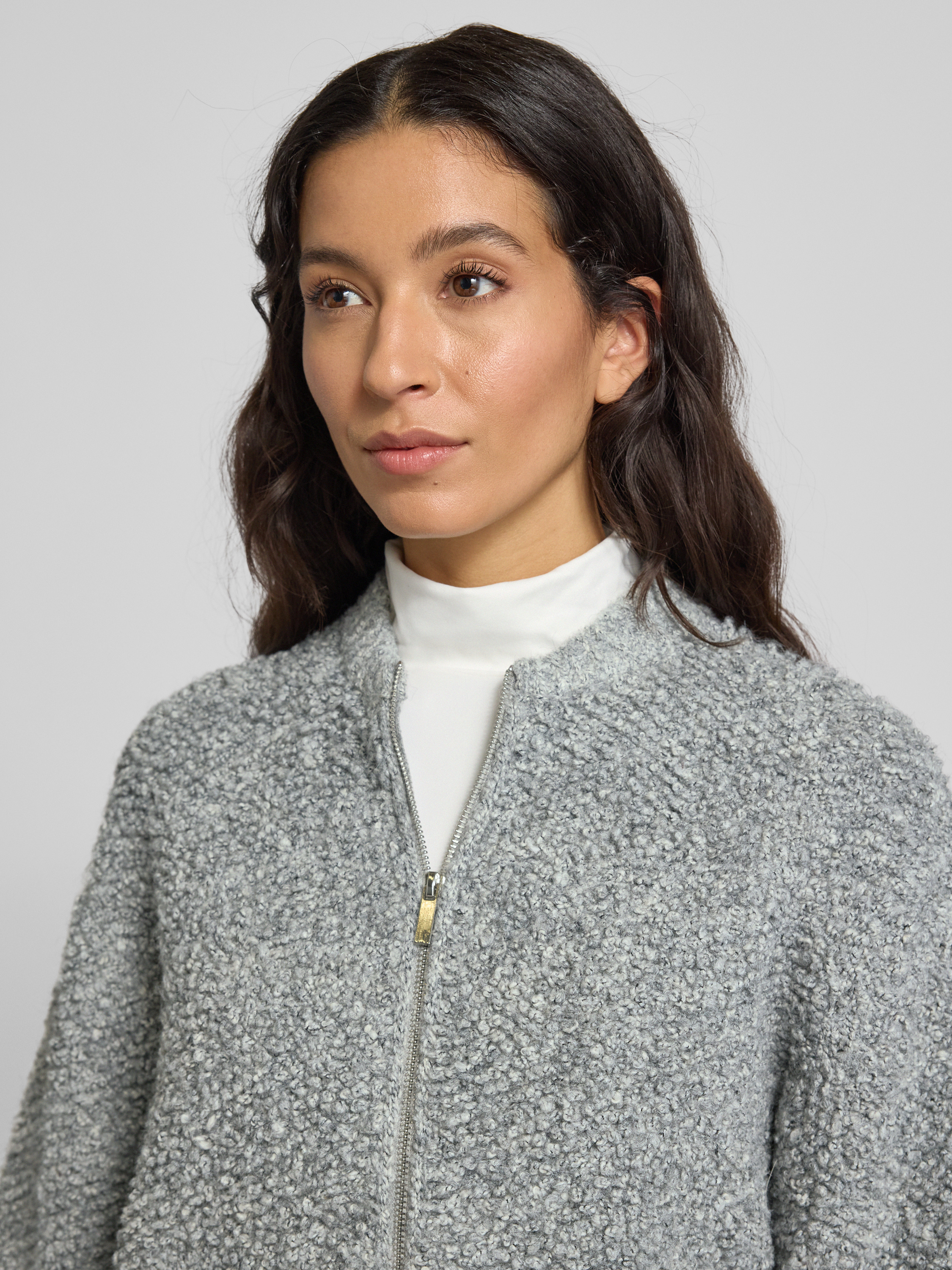 Someday Webpelzjacke mit Reißverschluss Modell 'Tilara' (mittelgrau ...