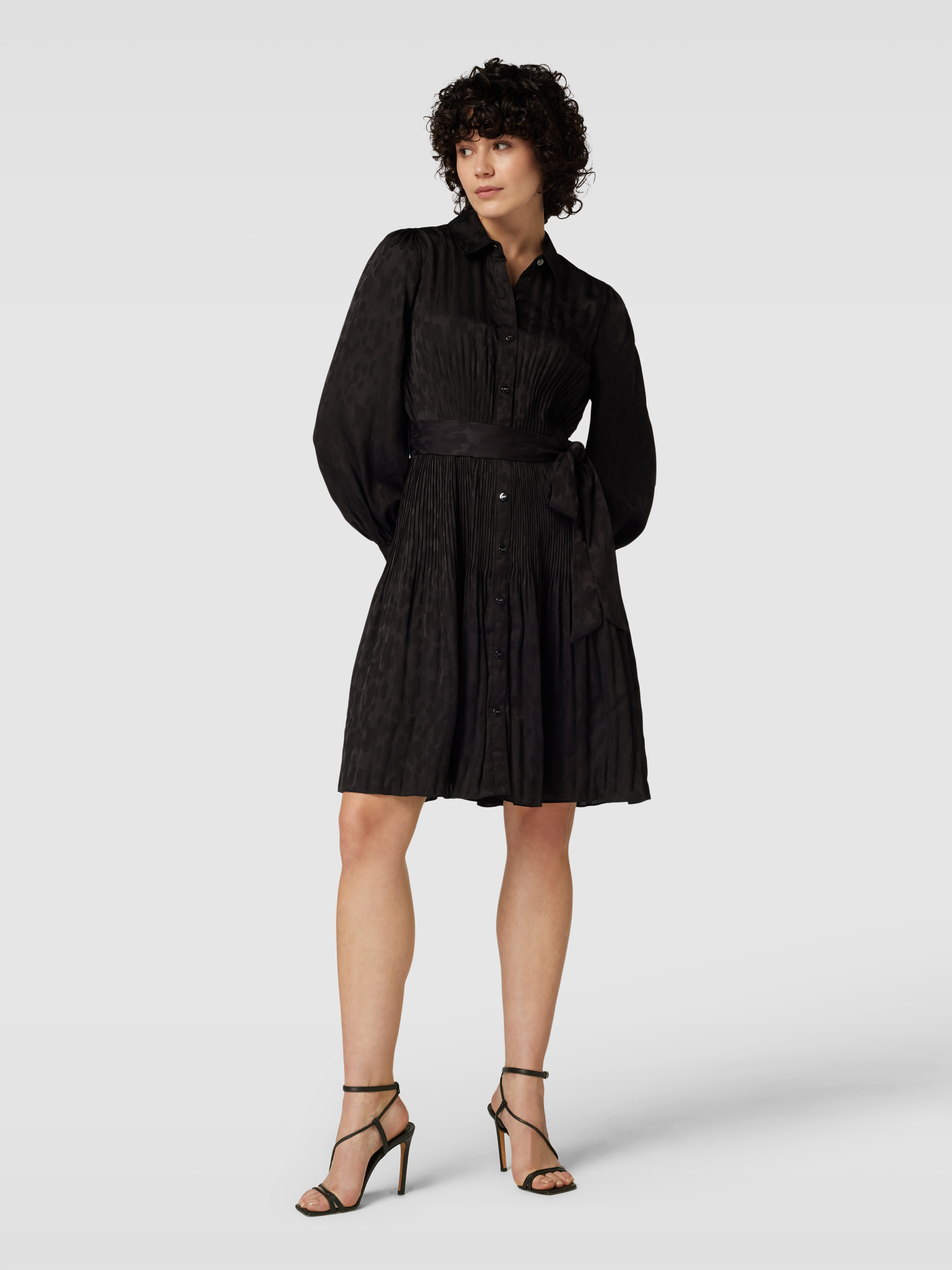 DKNY Knielanges Hemdblusenkleid mit Allover-Muster (black) online kaufen