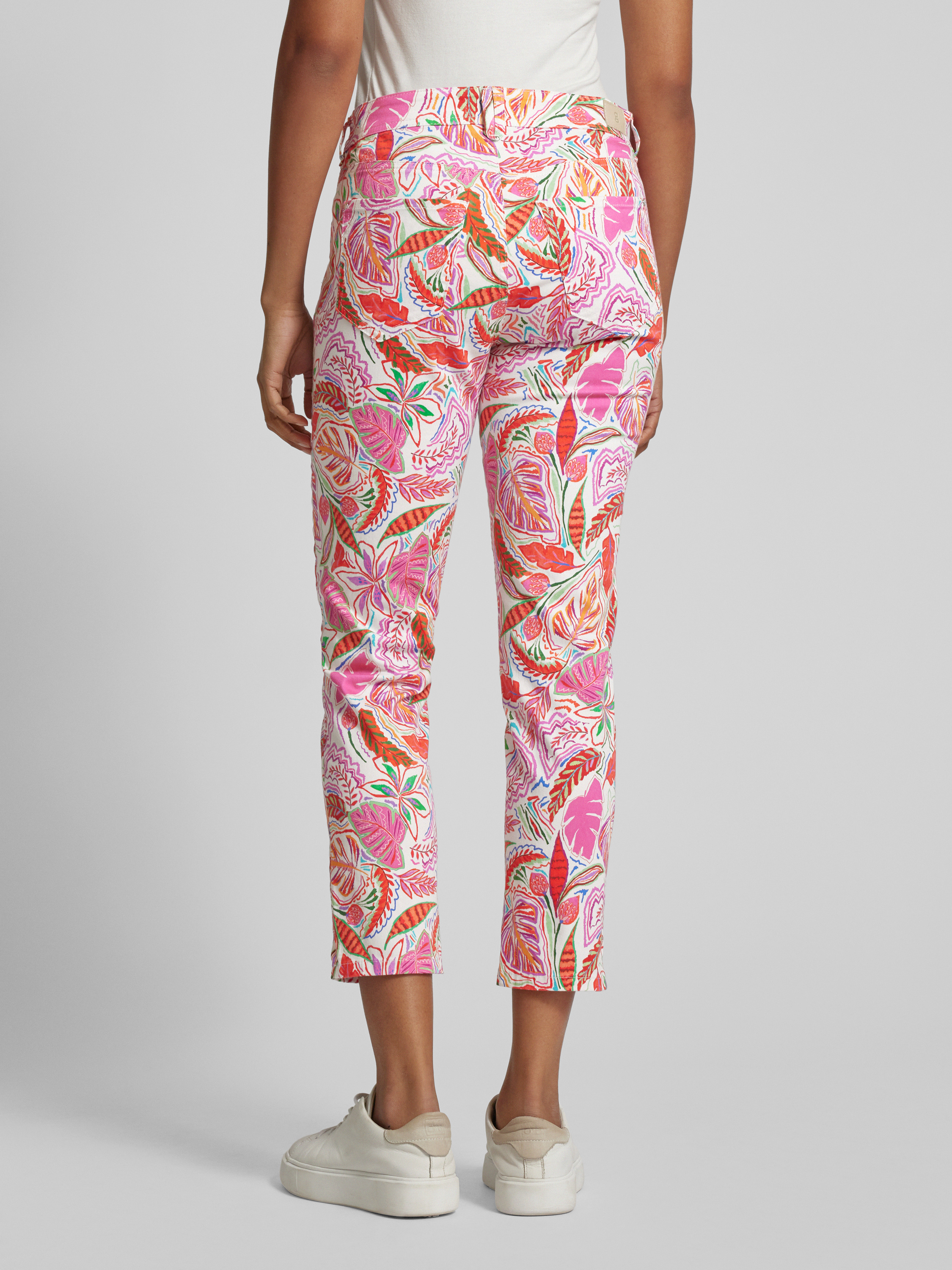 Gardeur Slim Fit Hose mit floralem Allover-Print Modell 'ZURI' (pink ...