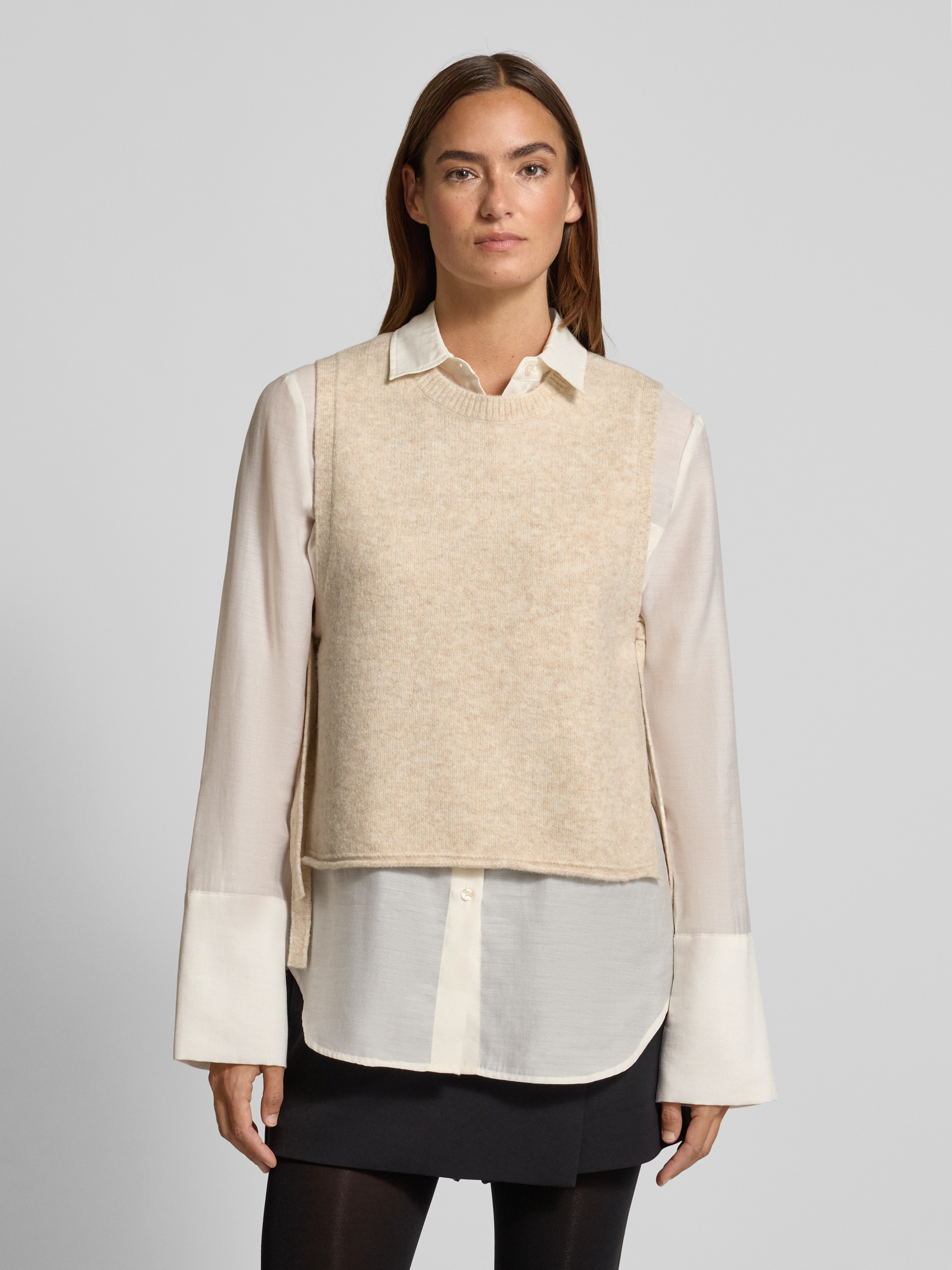 Oui Regular Fit Pullunder mit Woll-Anteil (offwhite melange) online kaufen