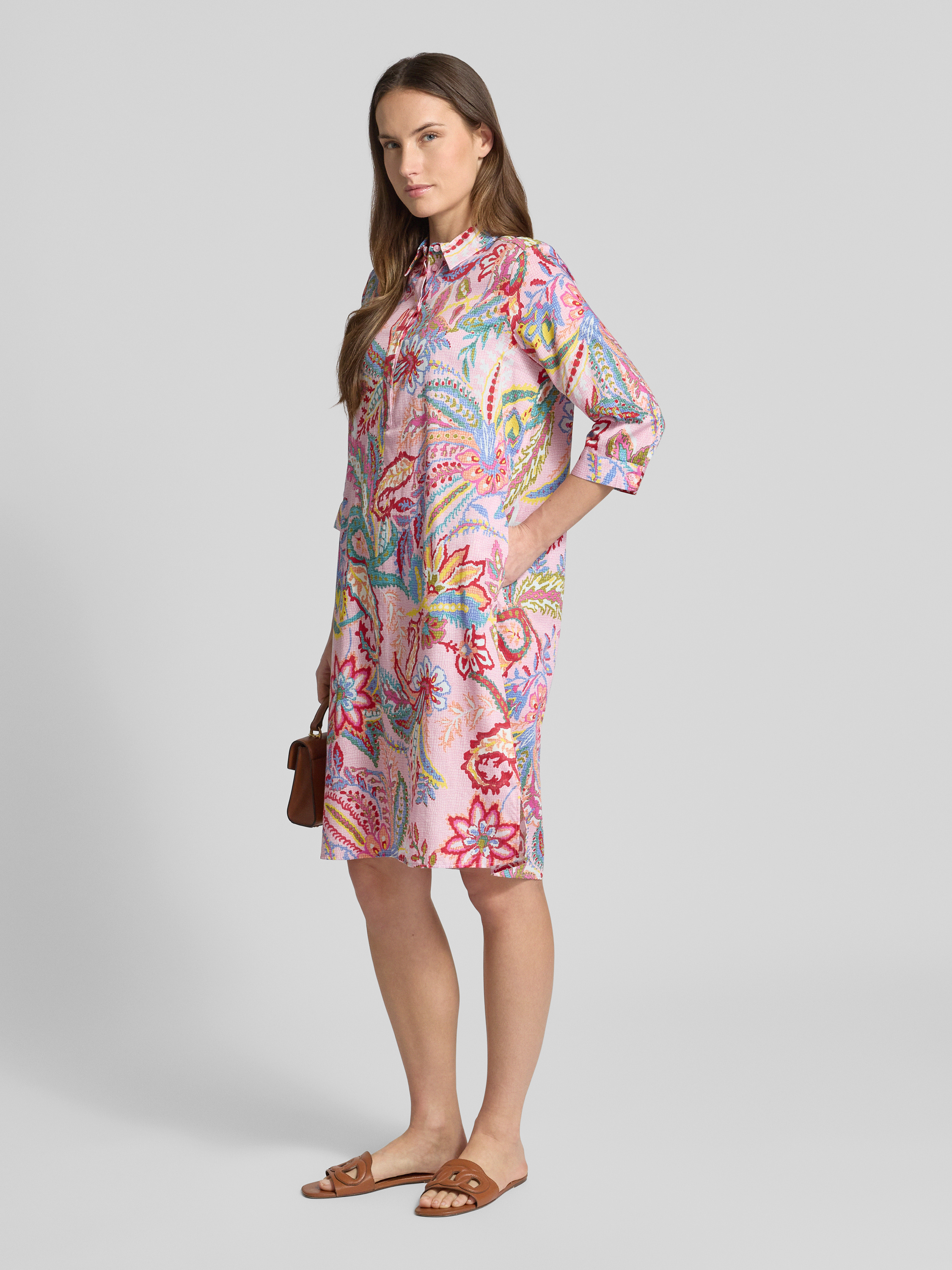 Milano Italy Relaxed fit overhemdjurk van puur katoen in rosé online ...