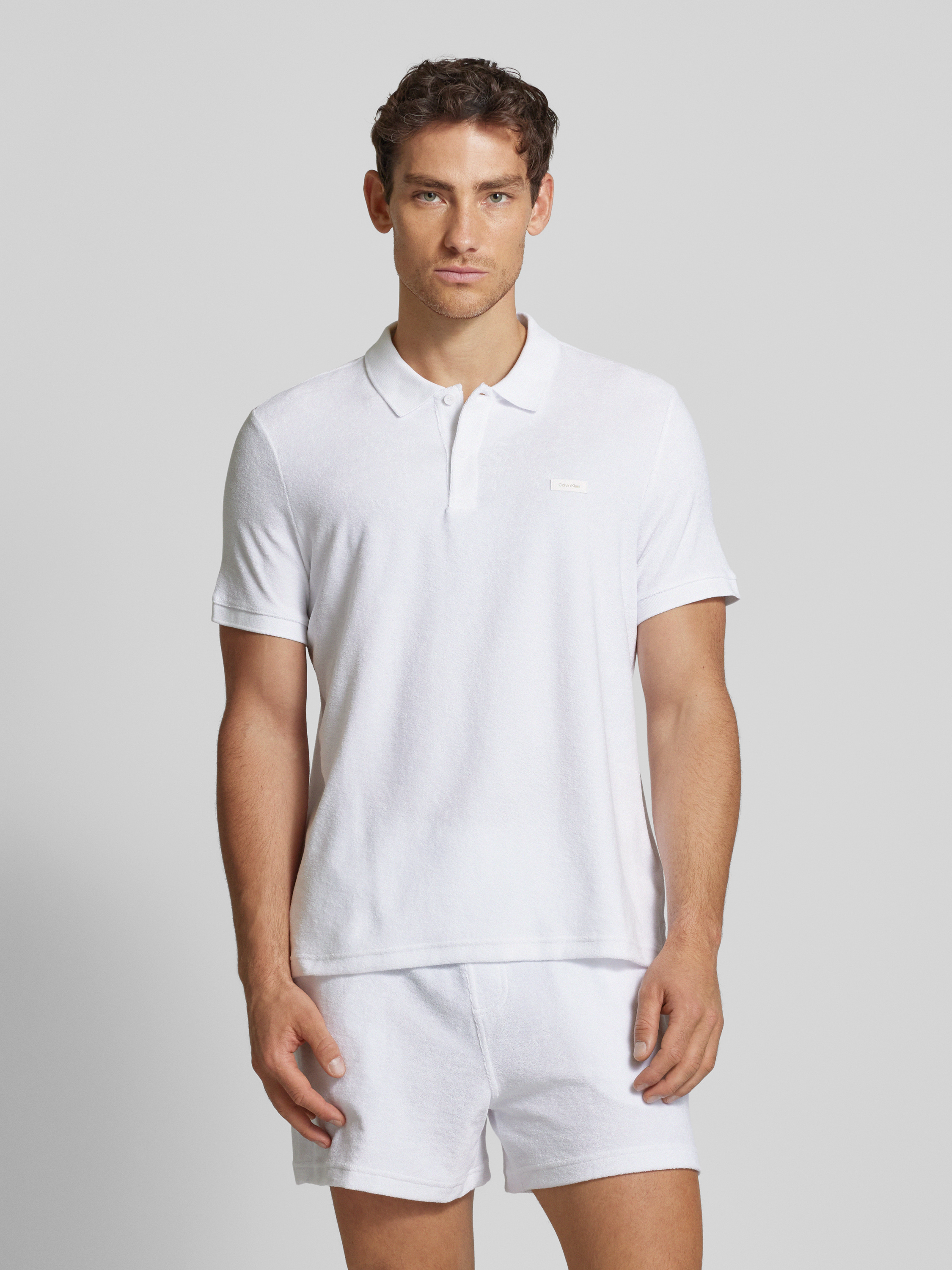 CK Calvin Klein Poloshirt met labeldetail in wit online kopen | P&C