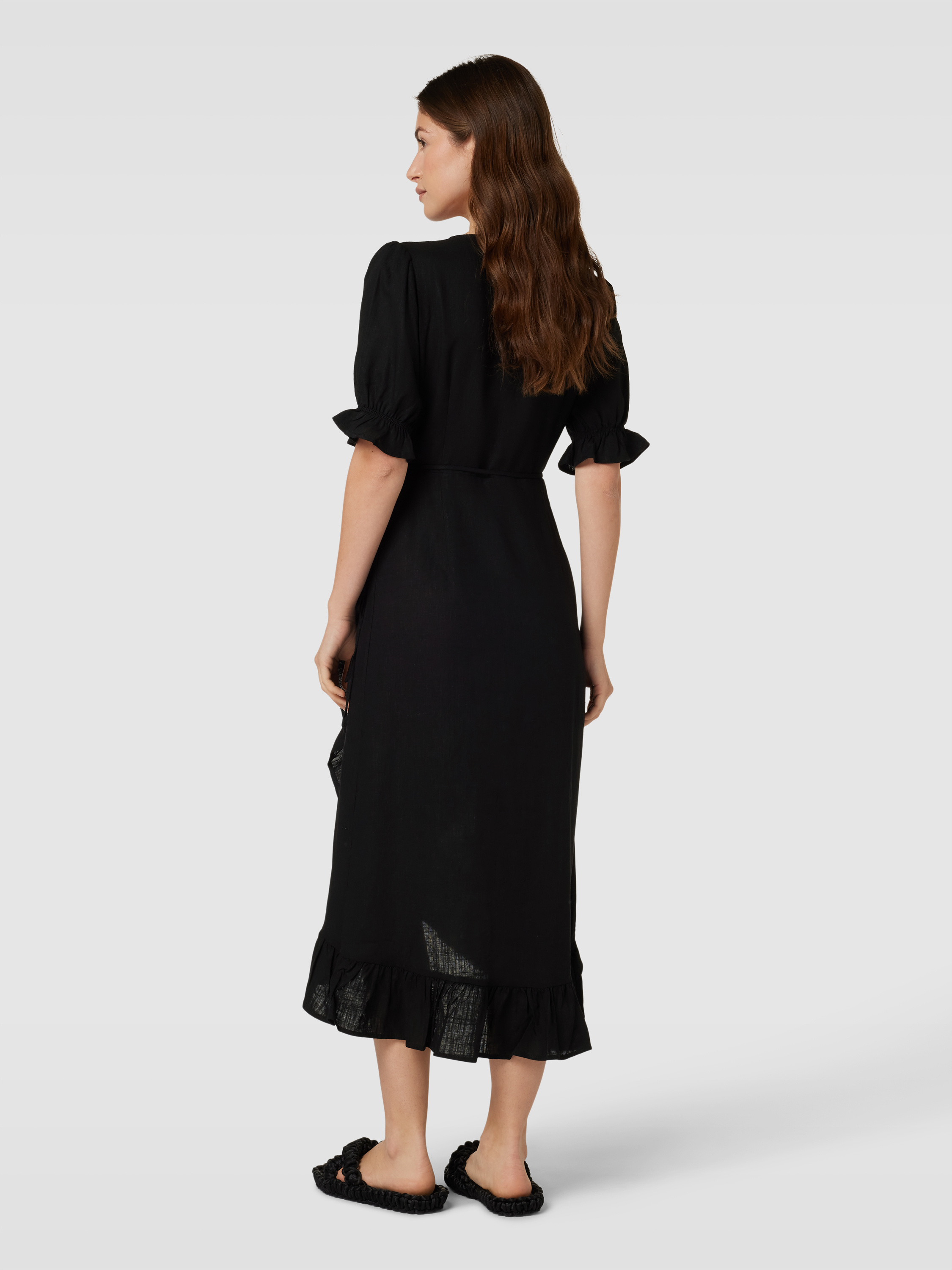 Object Wikkeljurk van een mix van viscose en linnen, model 'JAMMIE' in ...