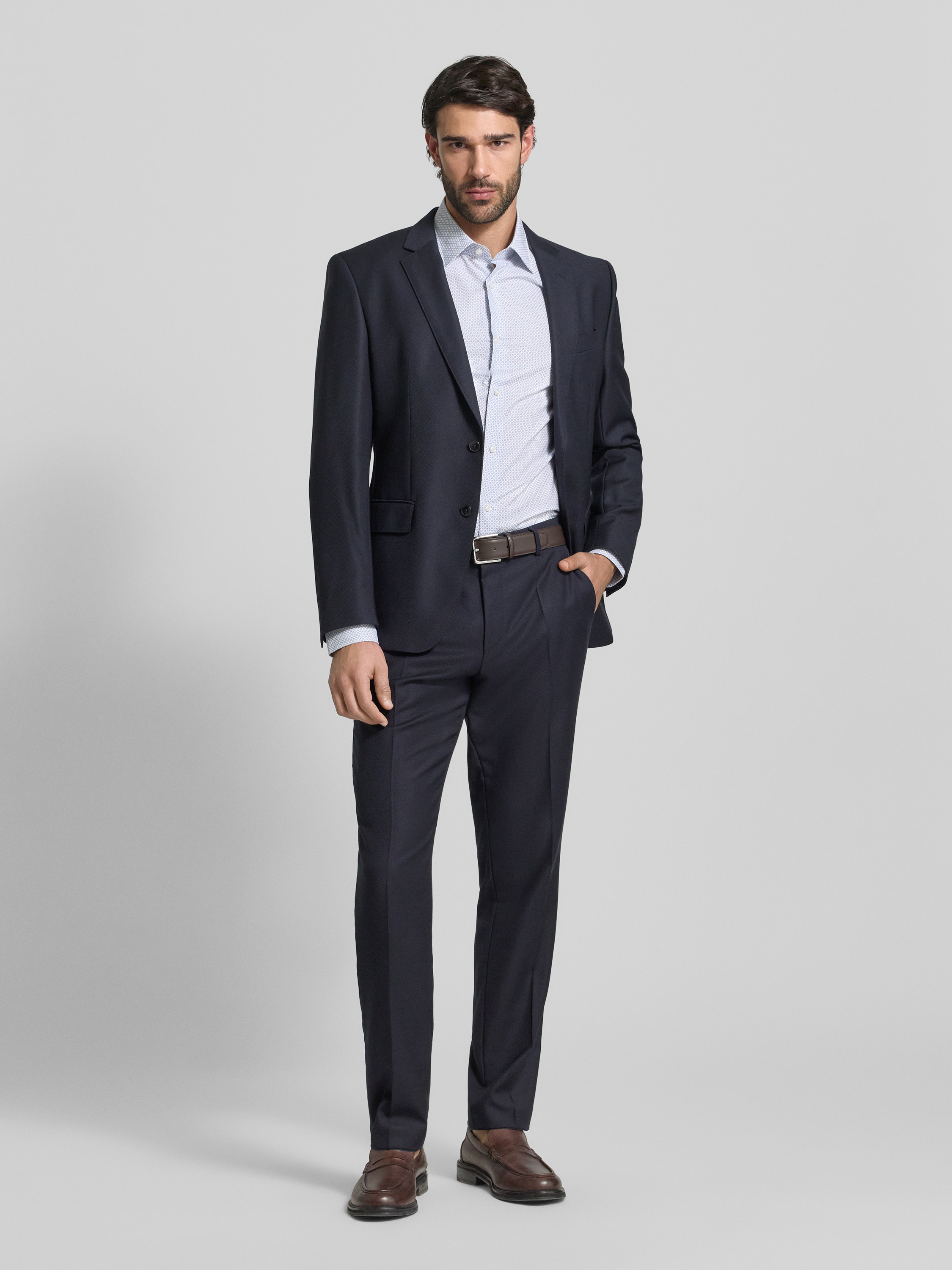 BOSS Slim fit zakelijk overhemd van een mix van lyocell en katoen ...