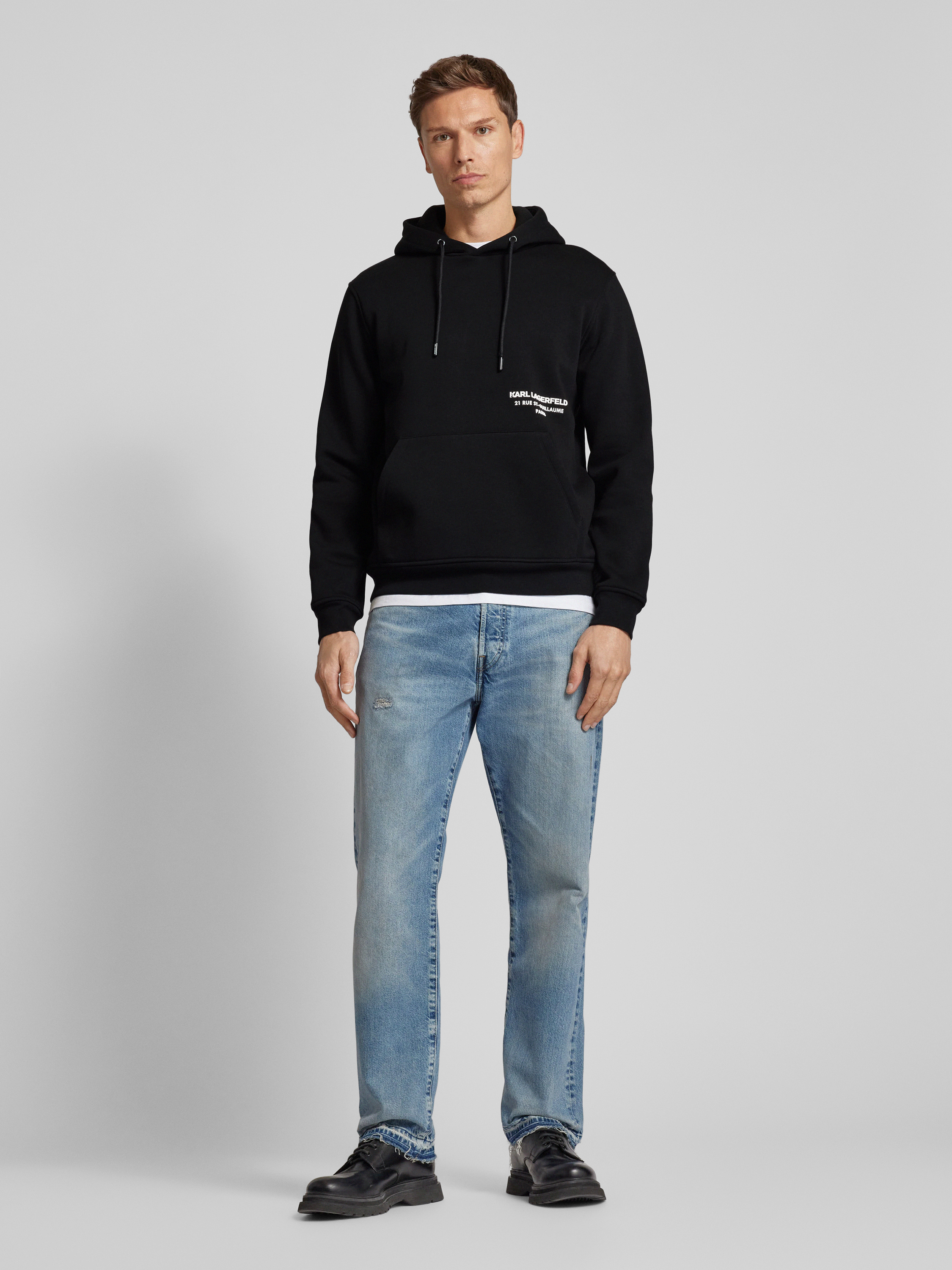 Karl Lagerfeld Hoodie mit Label-Print (black) online kaufen