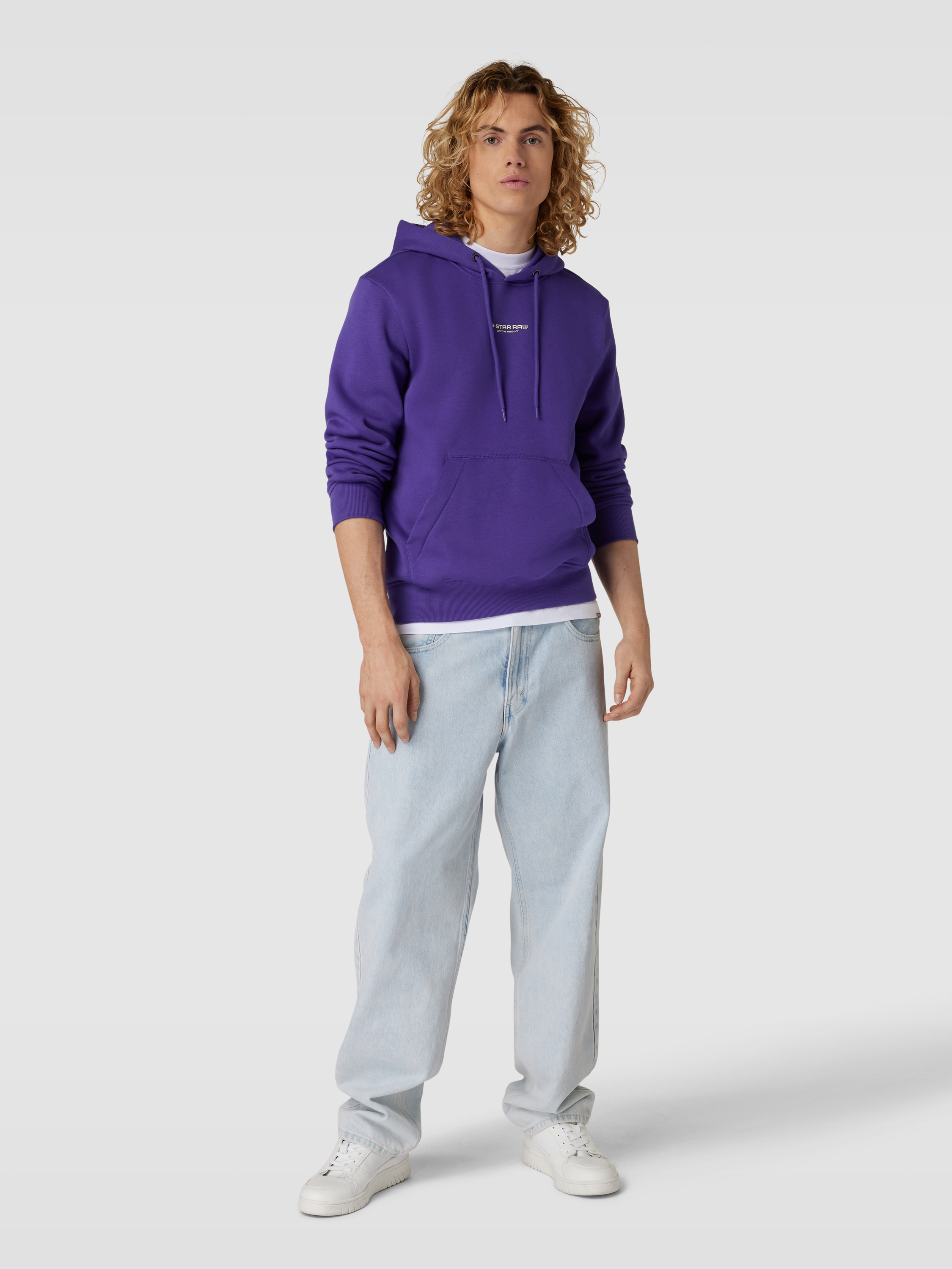 G-Star Raw Hoodie mit Label-Print Modell 'Center' (violett) online kaufen