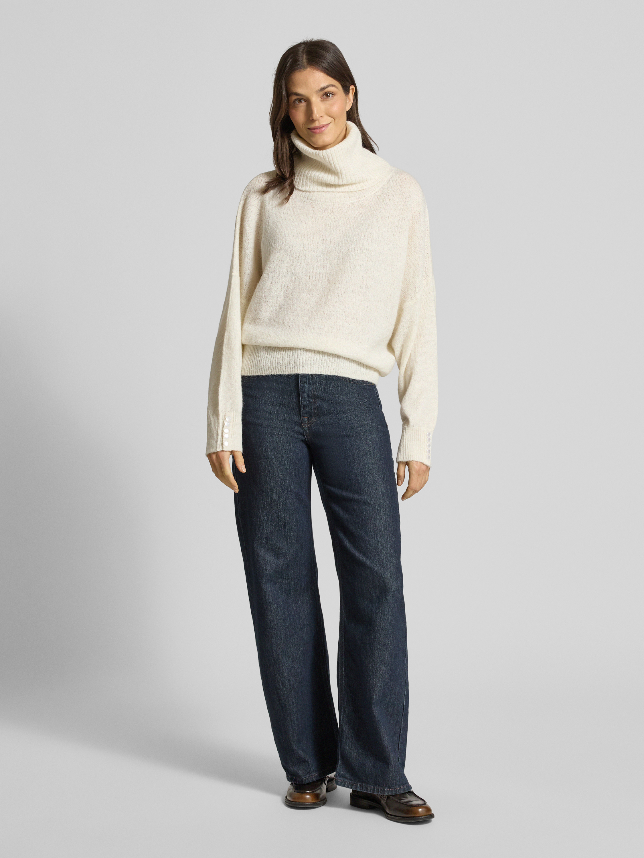 ICHI Regular Fit Rollkragenpullover mit Alpaka-Anteil Modell 'IHKAMARA' (weiss) online kaufen