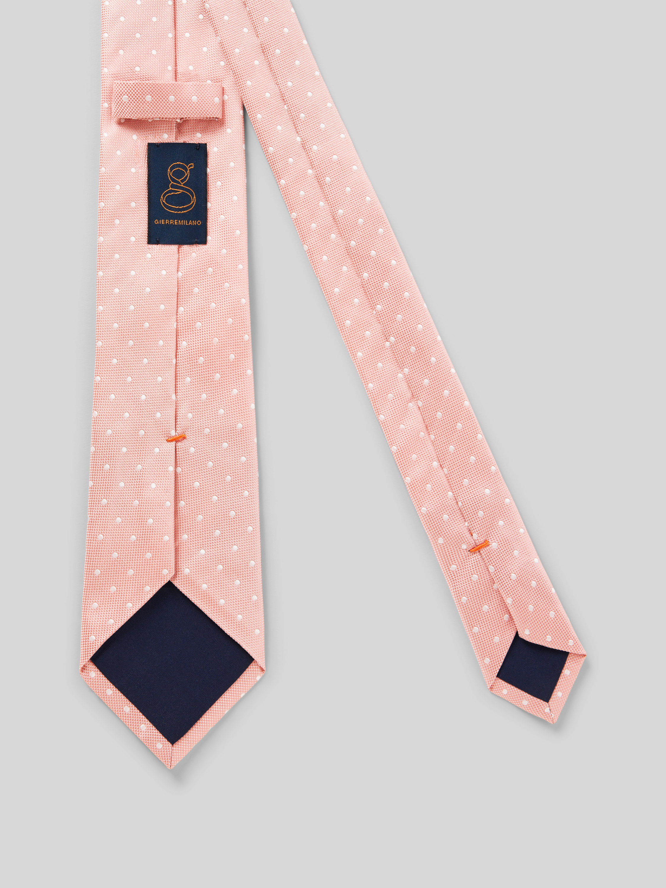 Kup online Gierremilano Krawat z czystego jedwabiu z naszywką z logo (7,5 cm) (różowy)