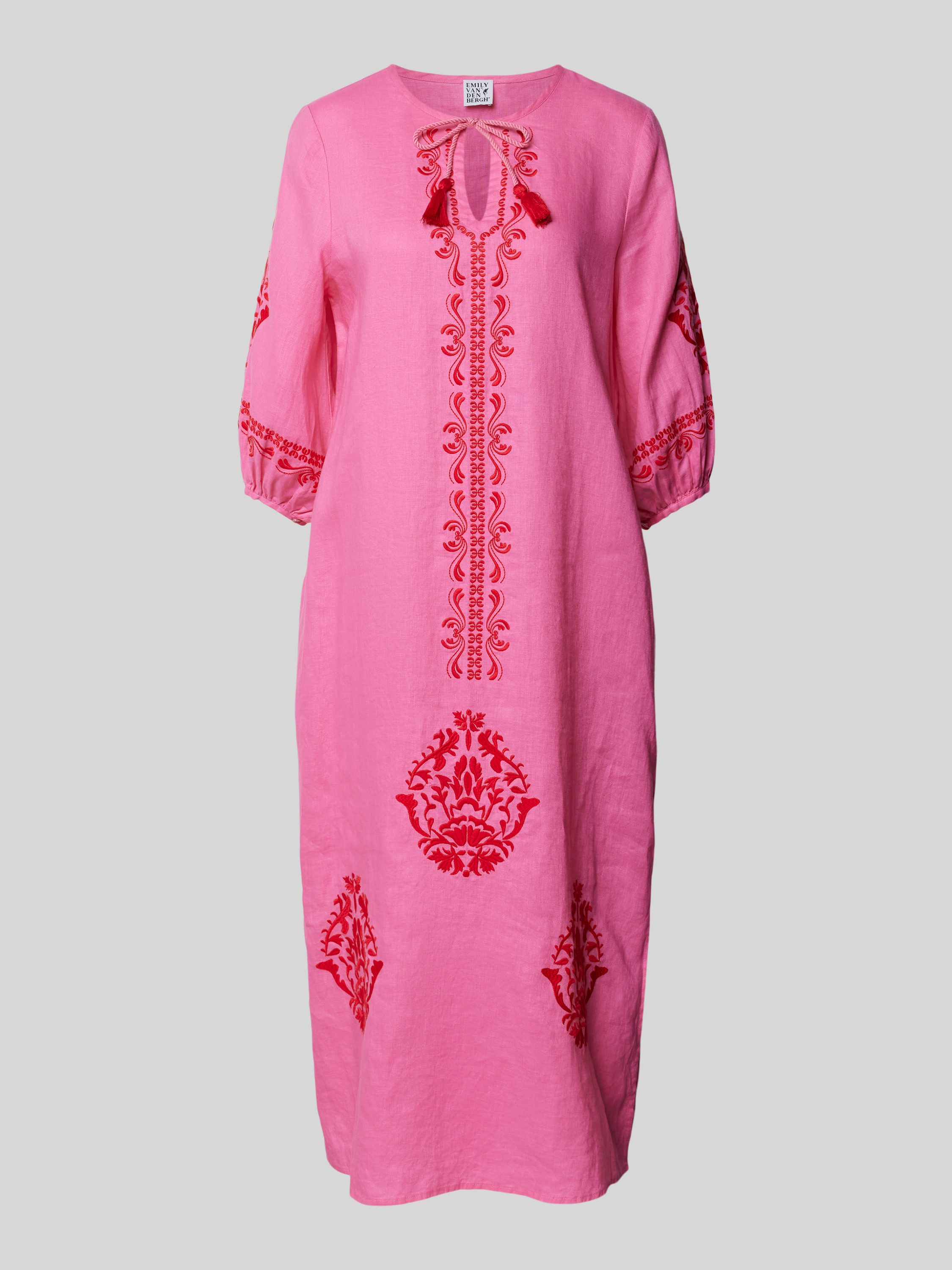 Emily Van den Bergh Leinenkleid mit Eingrifftaschen (pink) online kaufen