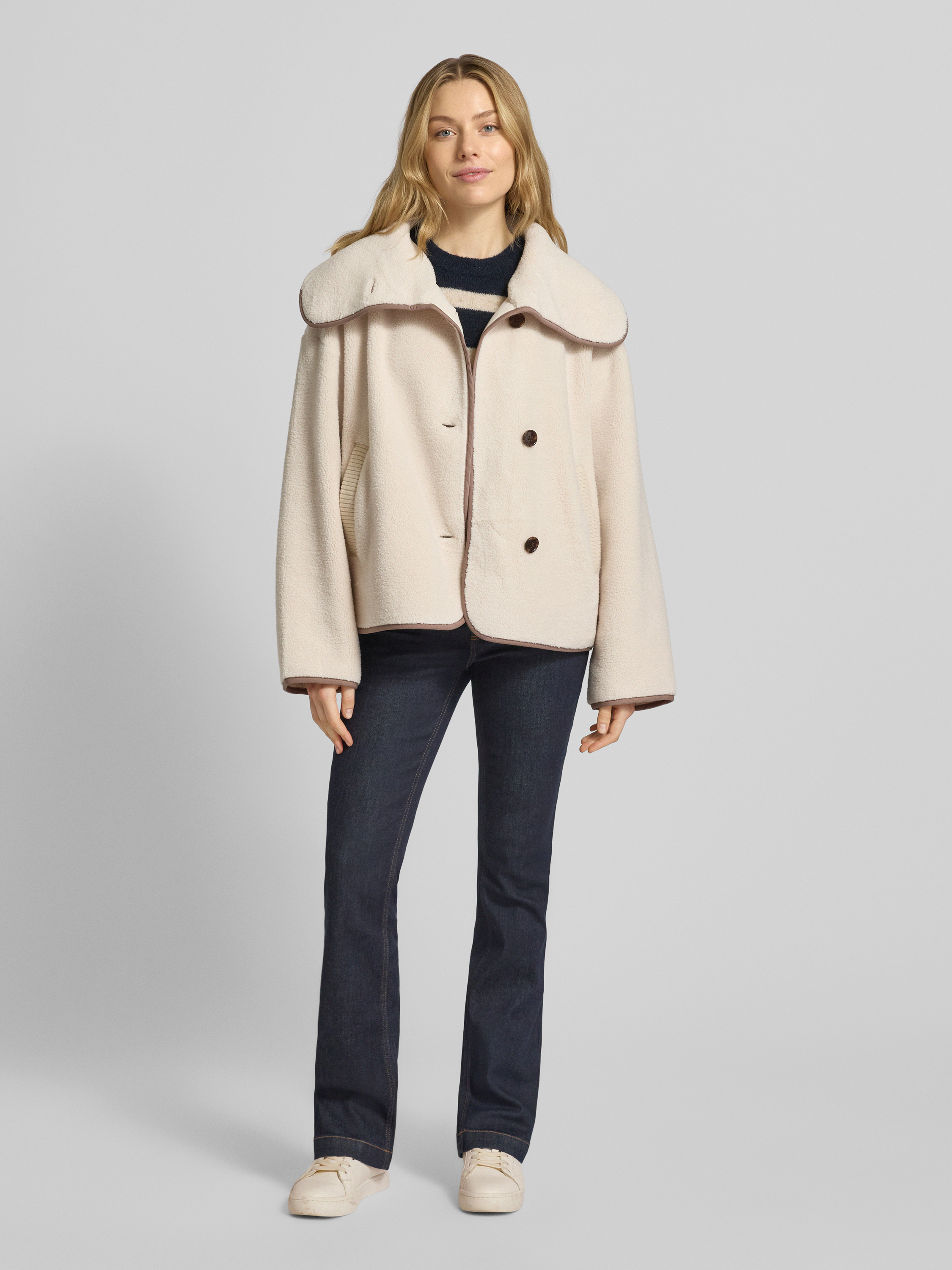 VARLEY Boxy Fit Fleecejacke mit Eingrifftaschen Modell 'romane' (sand ...