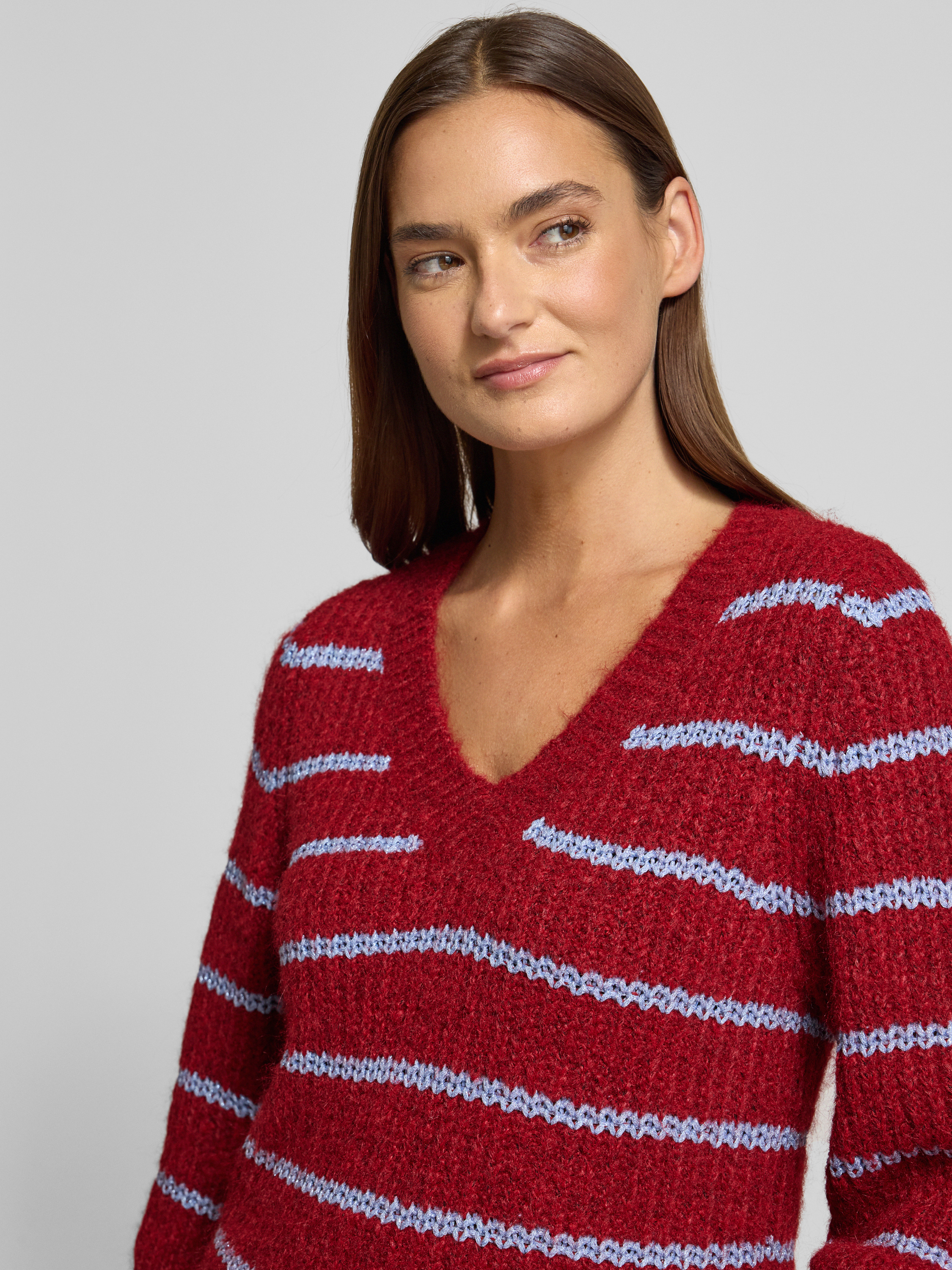 Vero Moda Regular fit gebreide pullover met wol, model 'AWESOME' in bordeaux online kopen | P&C