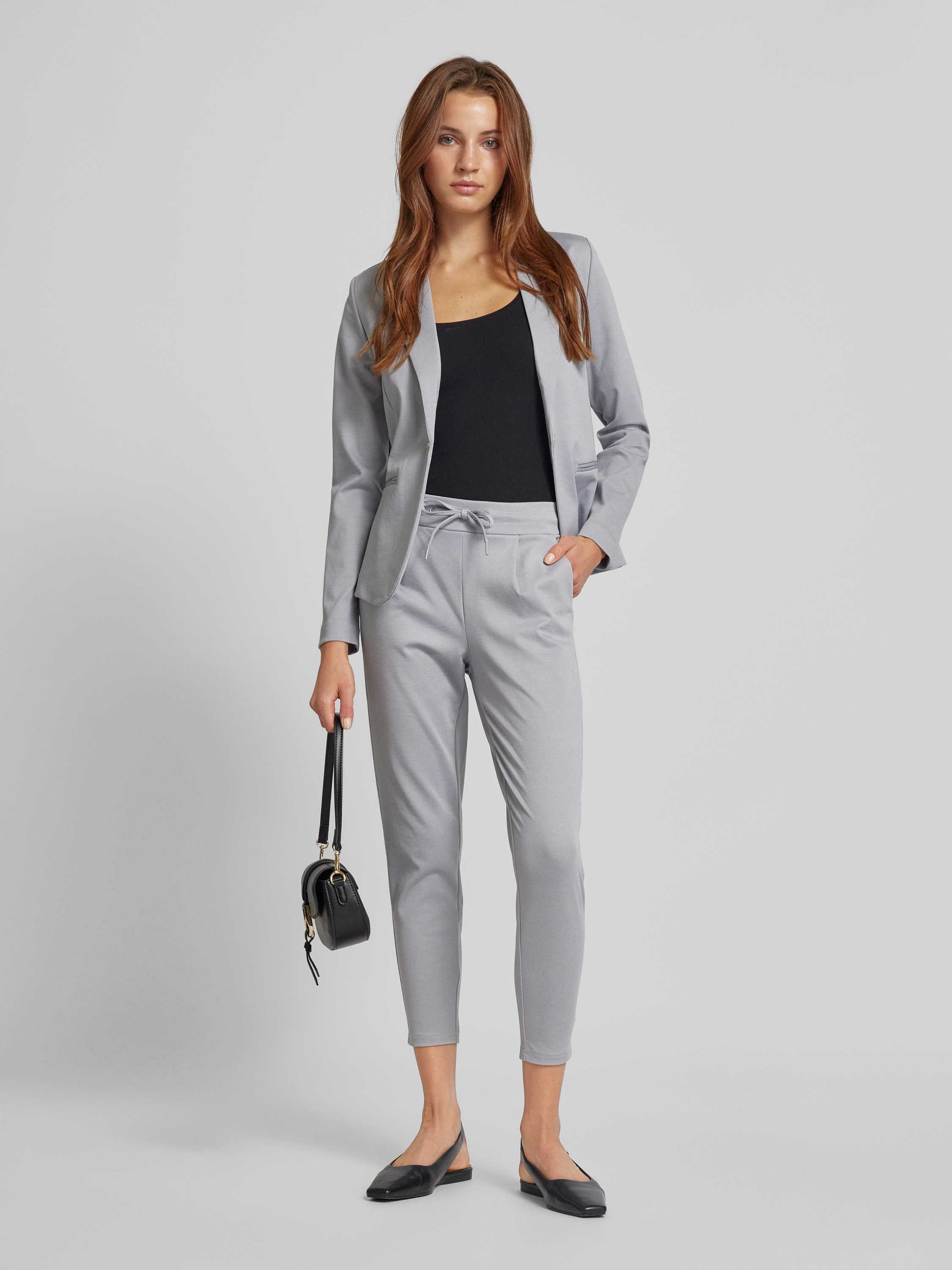 ICHI Slim Fit Blazer mit Paspeltaschen Modell 'KATE' (hellgrau) online kaufen