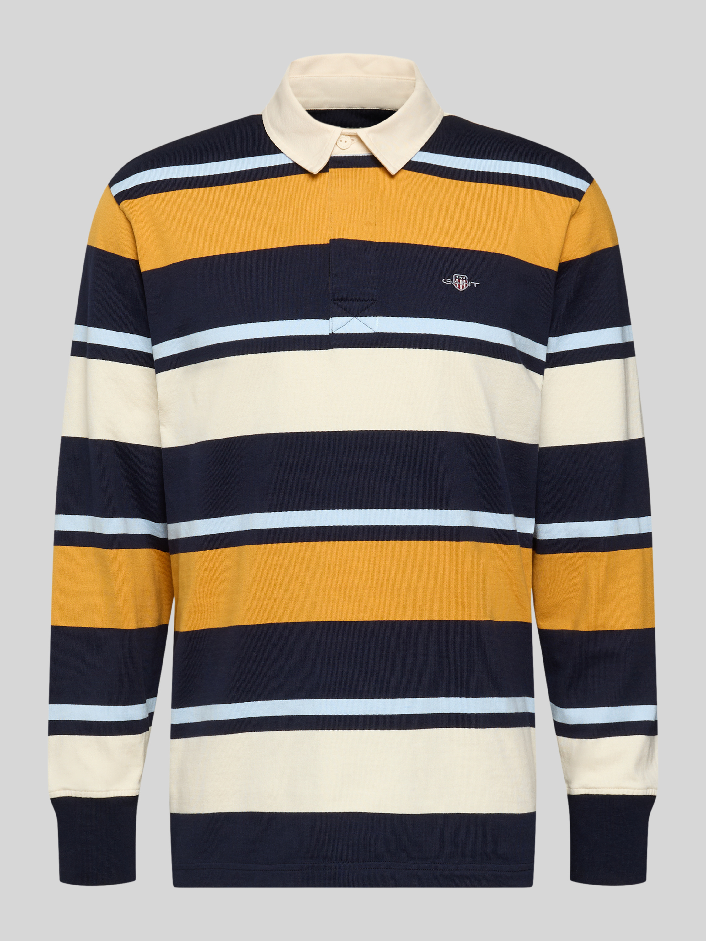 Gant Sweatshirt mit Polokragen und Label-Stitching (marine) online kaufen
