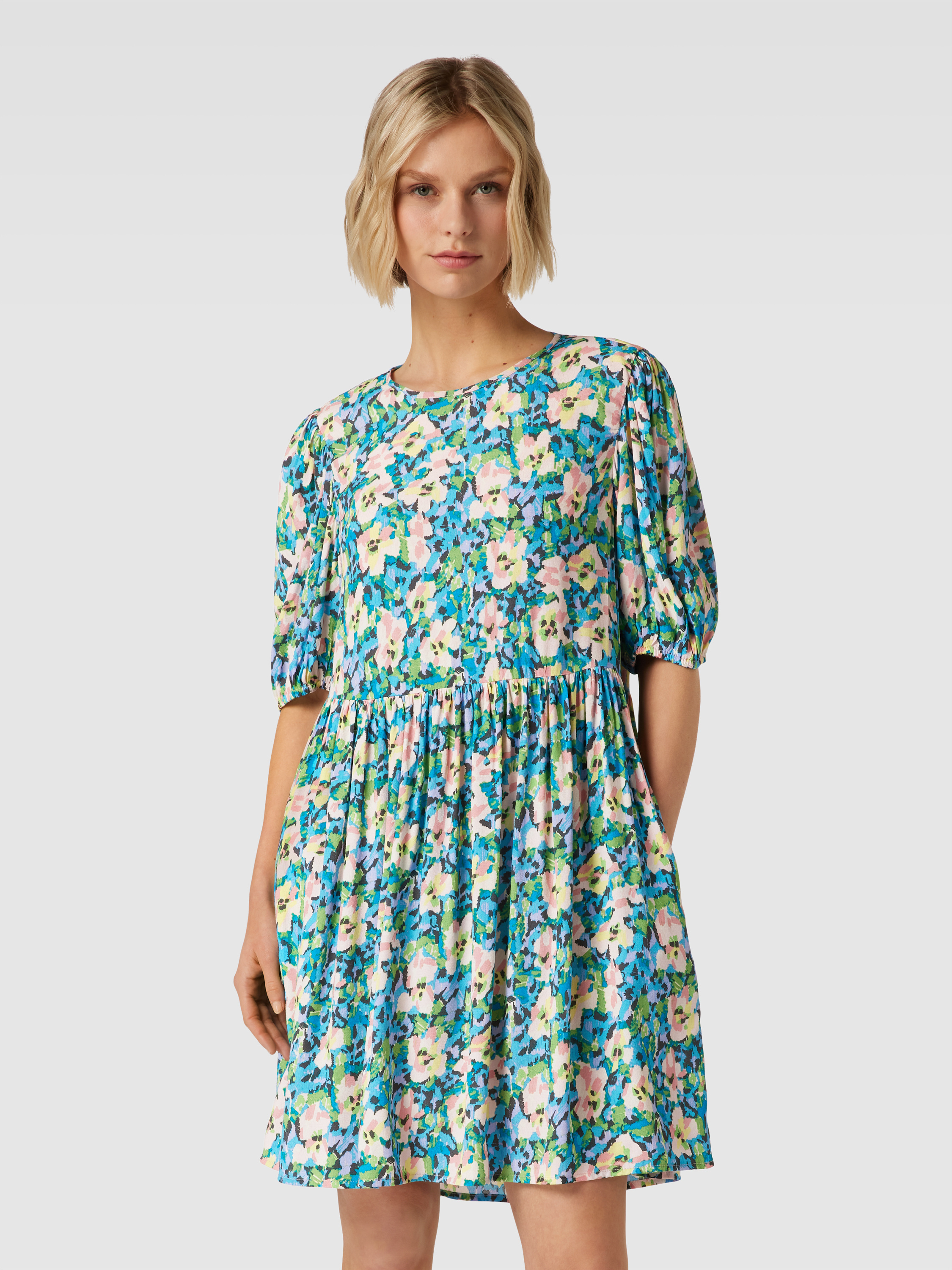 Jake*s Casual Knielanges Kleid mit Allover-Muster aus reiner Viskose ...