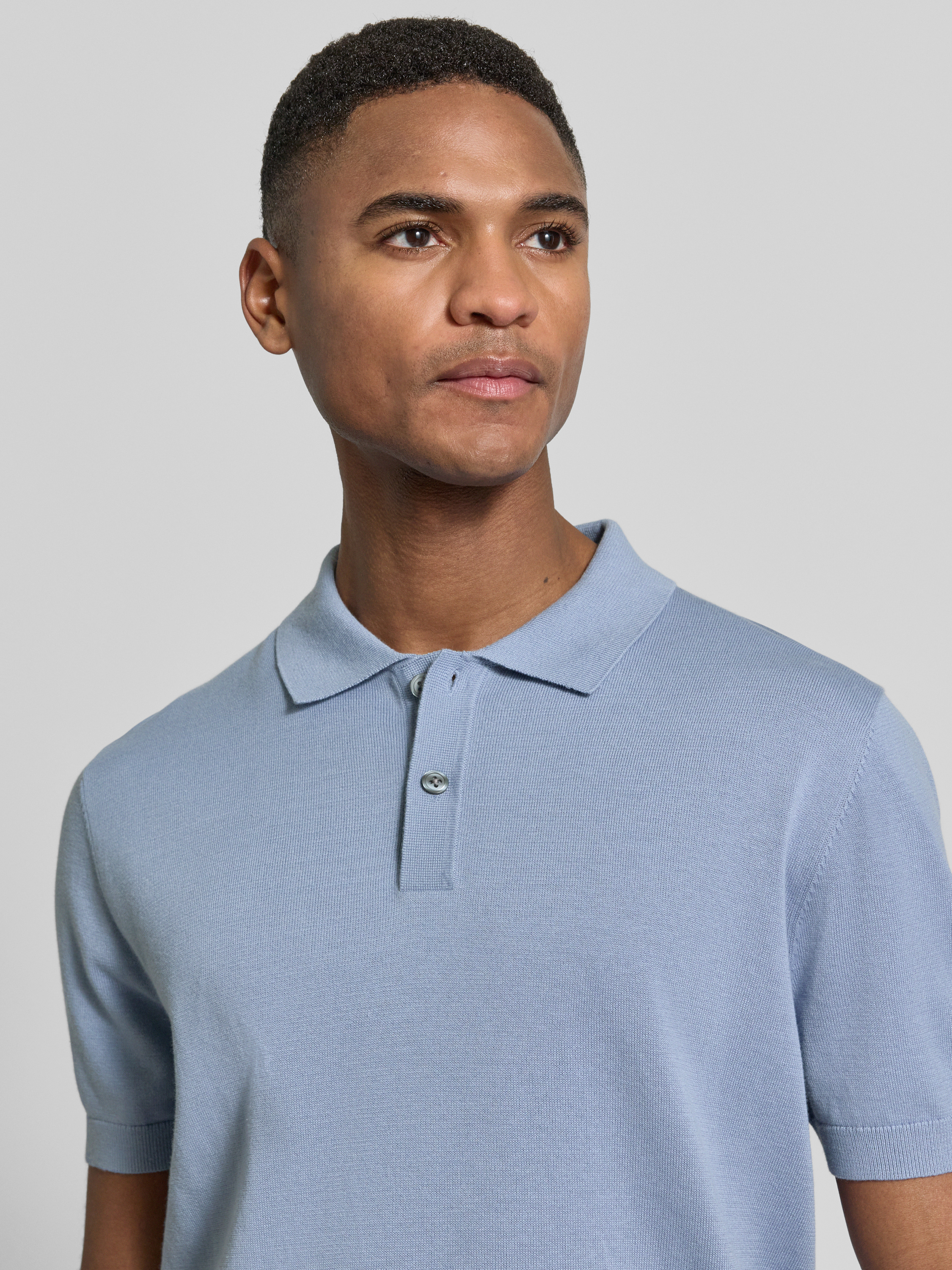 Christian Berg Men Regular Fit Poloshirt in Strick-Optik (eisblau ...