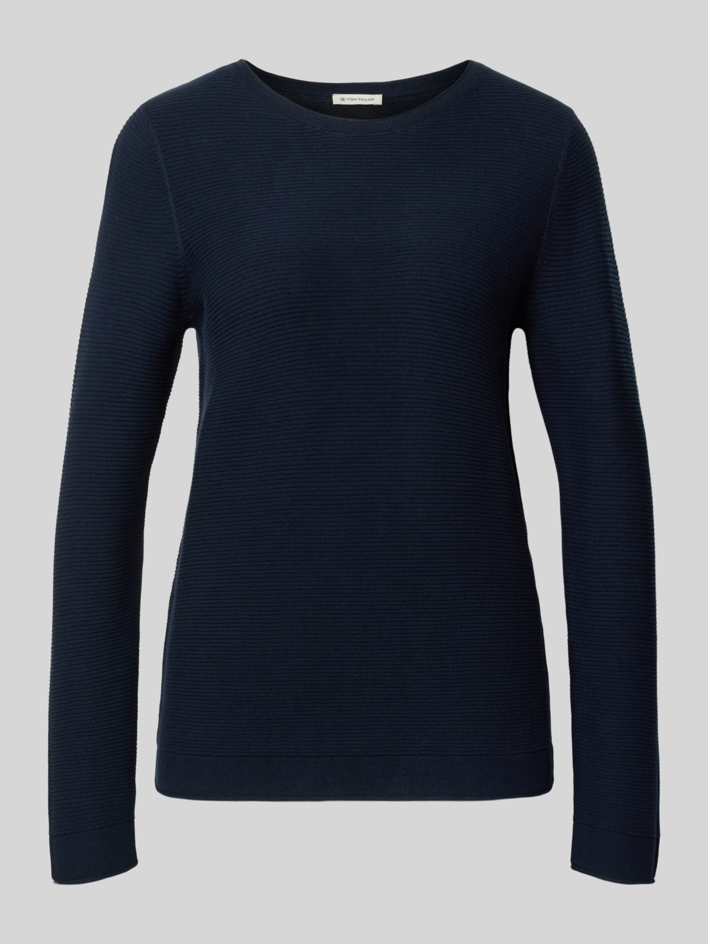 Tom Tailor Regular Fit Strickpullover aus reiner Baumwolle (marine ...