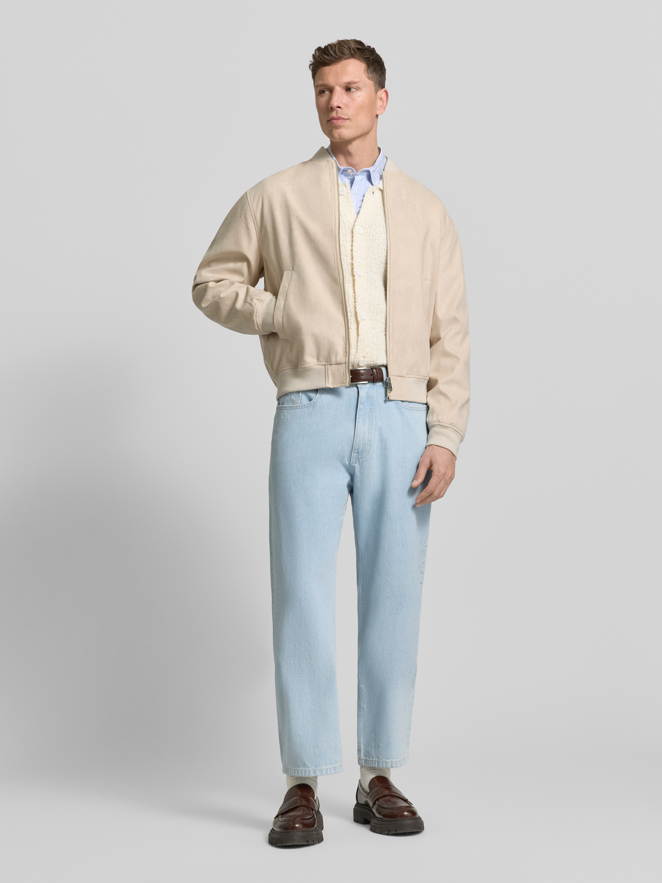 JAKE*S STUDIO MEN Strickjacke mit Knopfleiste (ecru) online kaufen