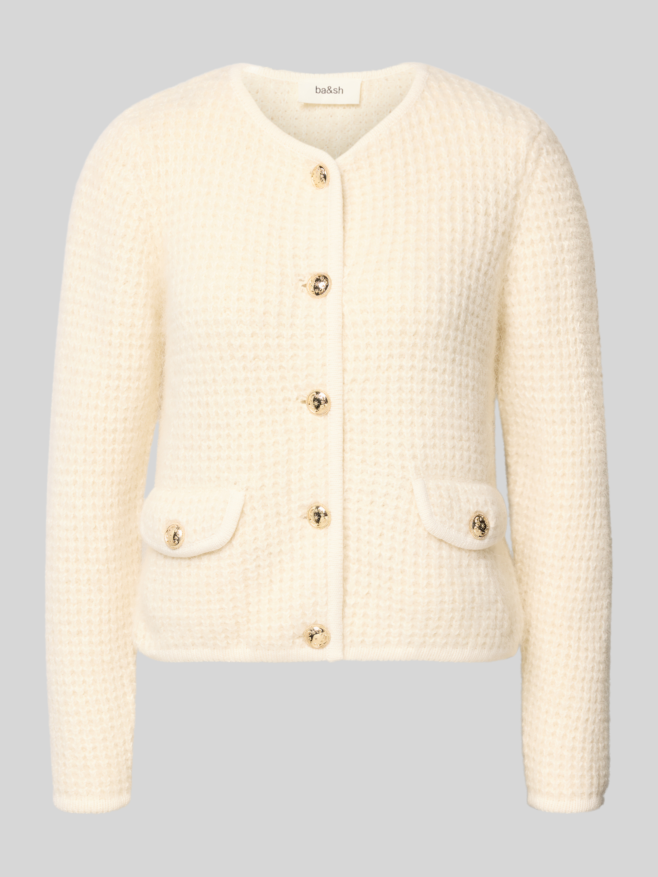 Bash Gebreid jack van alpacamix met wol, model 'HARRY' in ecru online ...