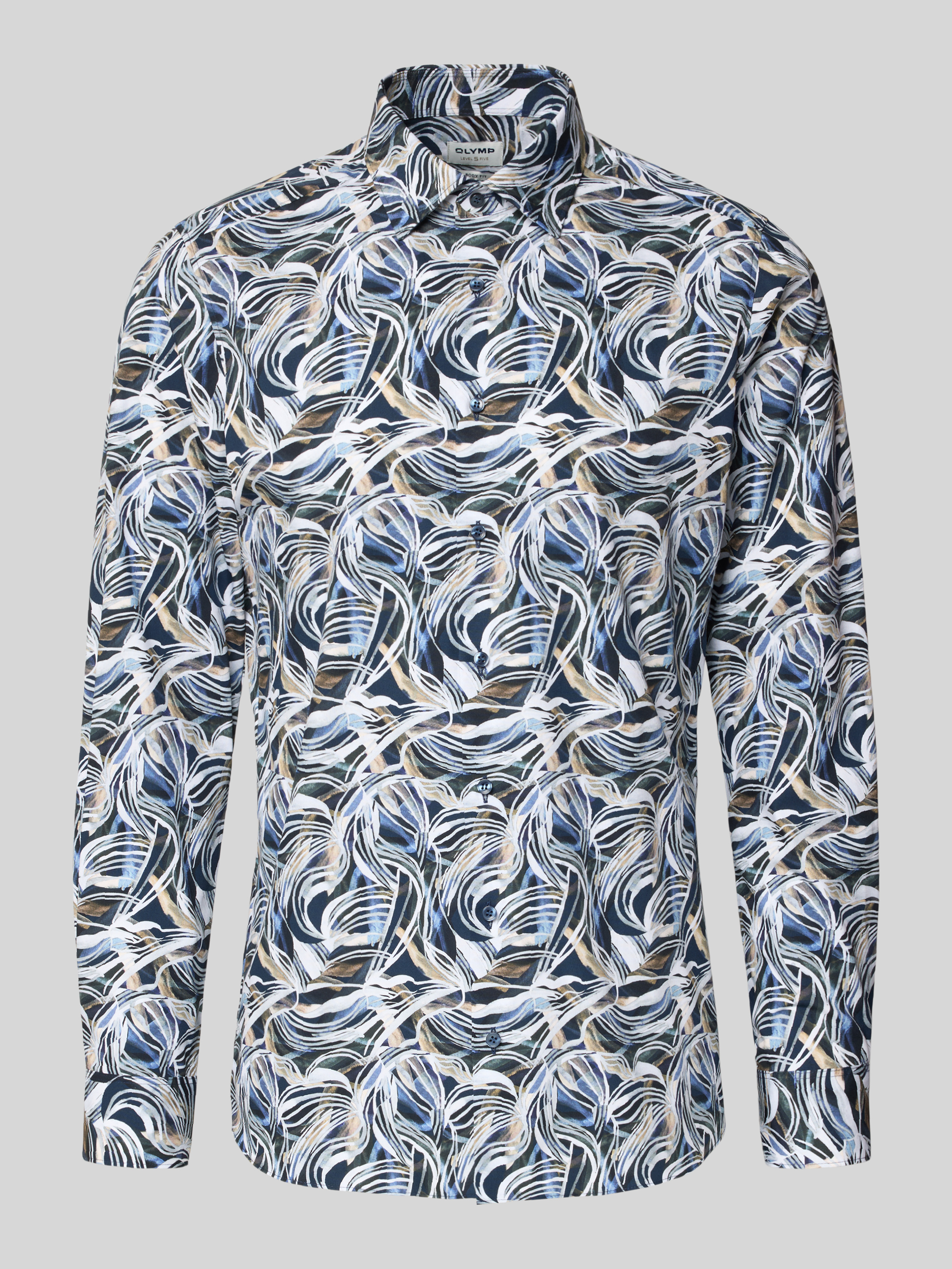 OLYMP Level Five Slim fit zakelijk overhemd van katoen met kentkraag in ...