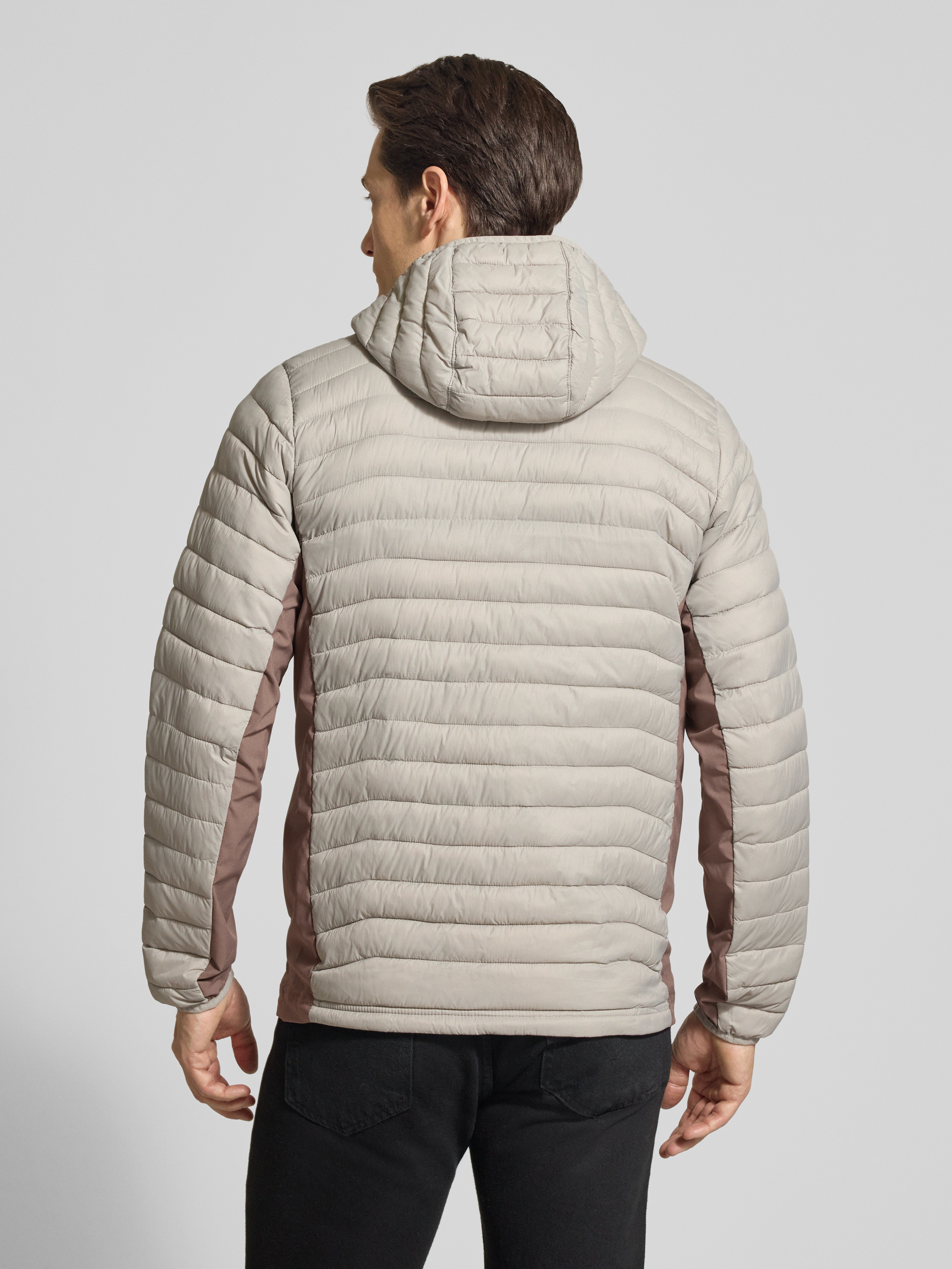 COLUMBIA Steppjacke mit Kapuze und Logo (hellgrau melange) online kaufen