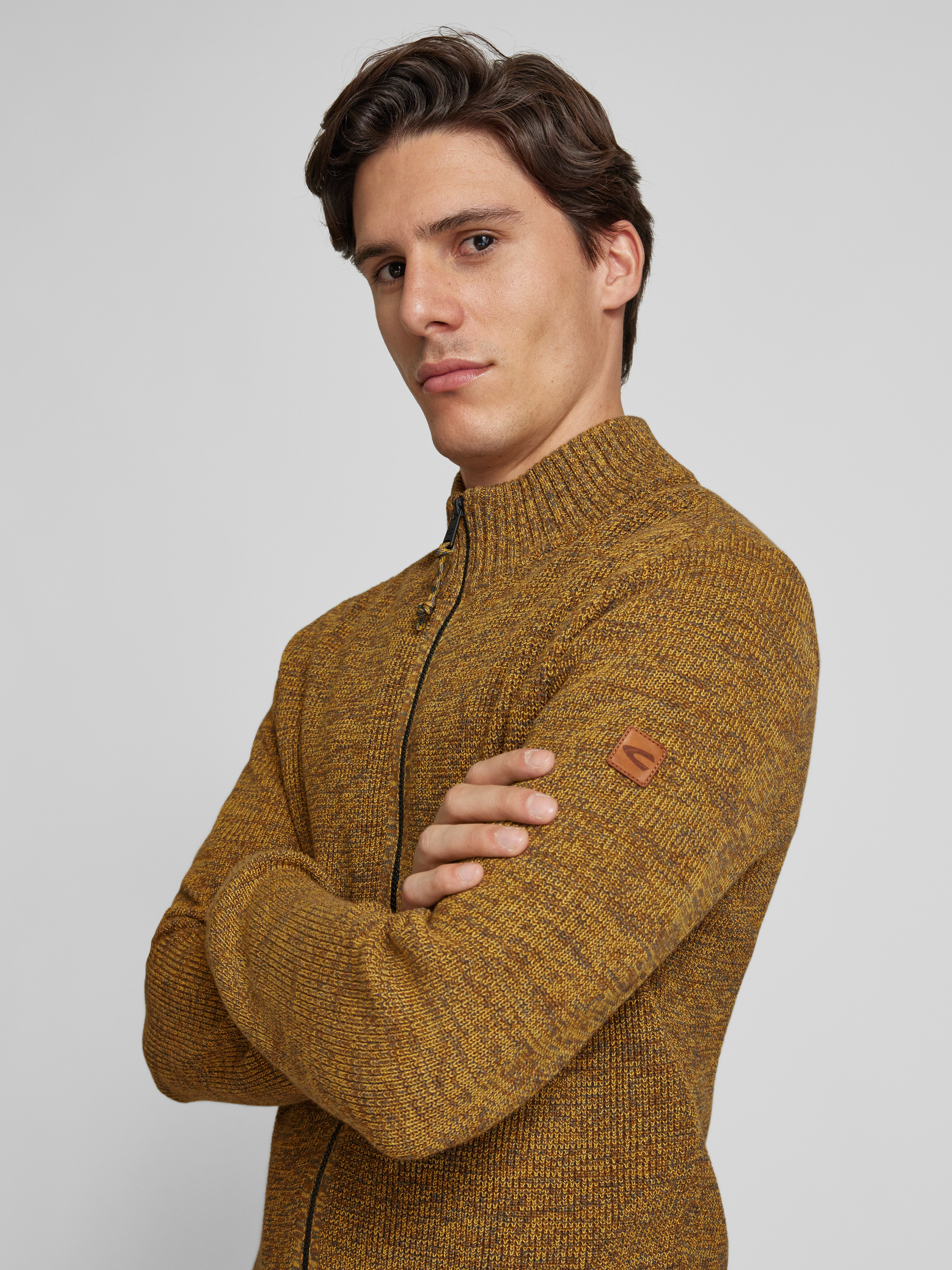 camel active Strickjacke mit Reißverschluss (dunkel gelb) online kaufen