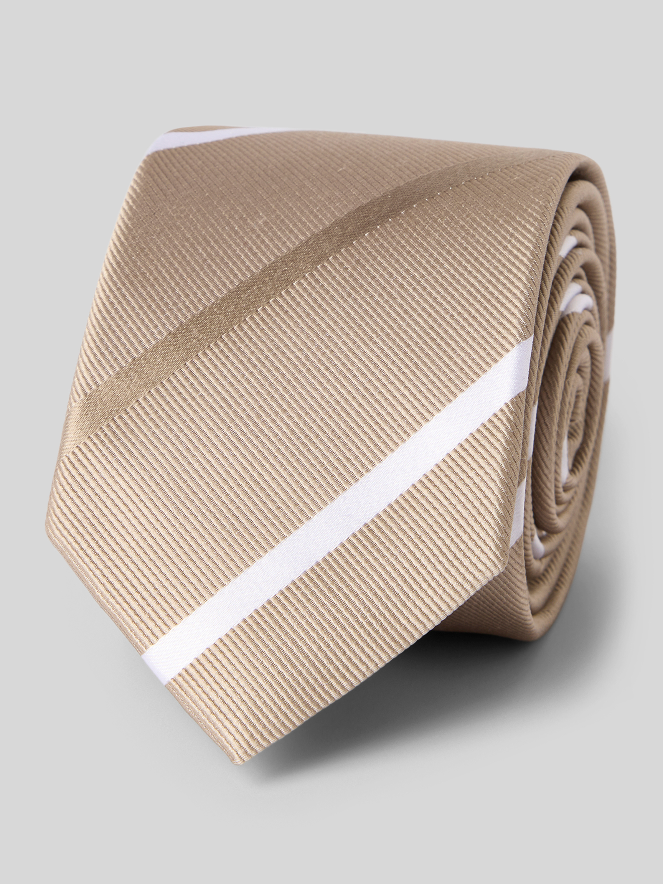 OLYMP Seidenkrawatte aus reine Krawatte mit Logo-Patch (6,5 cm) (sand ...