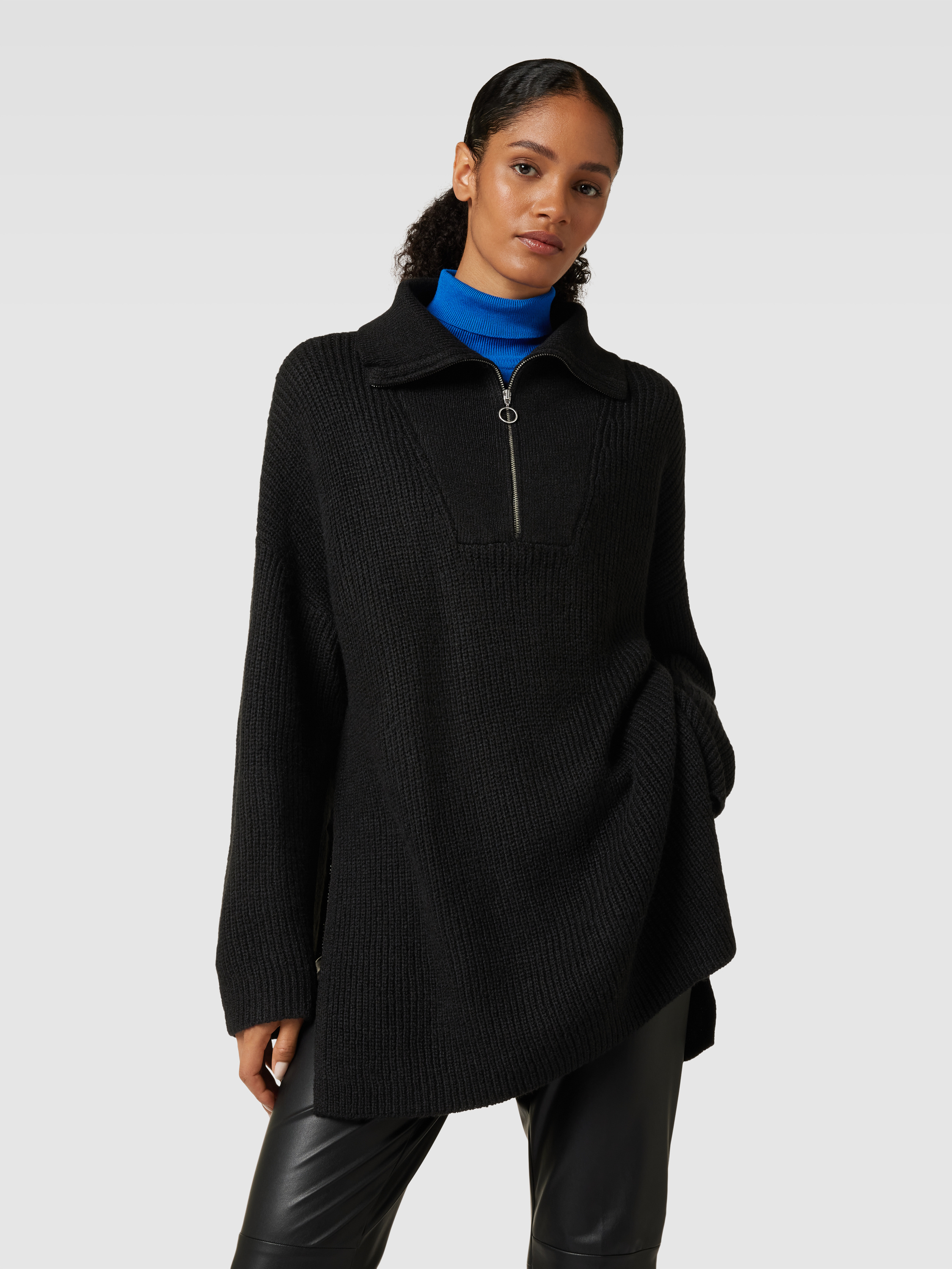 Vero Moda Gebreide jurk met schipperskraag, model 'PERNILLA' in zwart ...