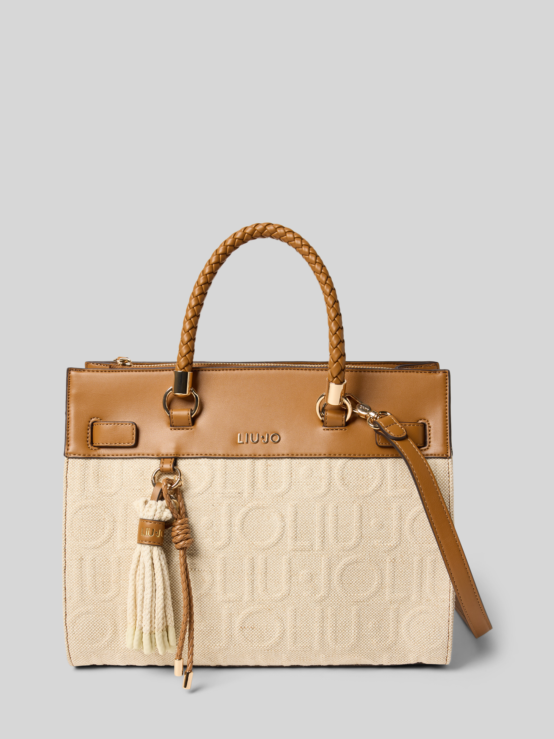 Liu Jo White Tote bag met logodetail, model 'Manhattan' in zand online ...