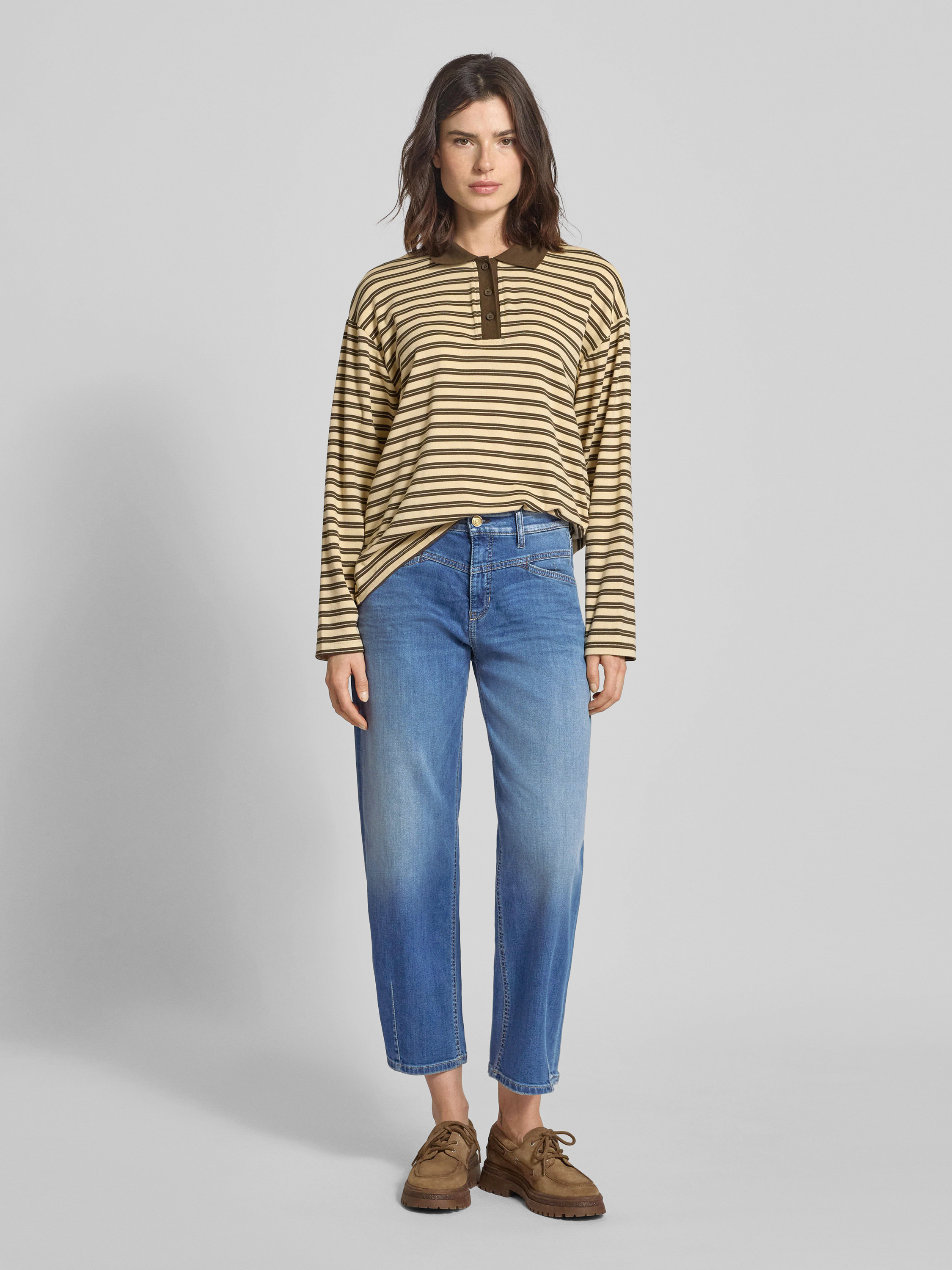 Cambio Barrel Jeans im Used-Look Modell 'ELIN' (hellblau) online kaufen