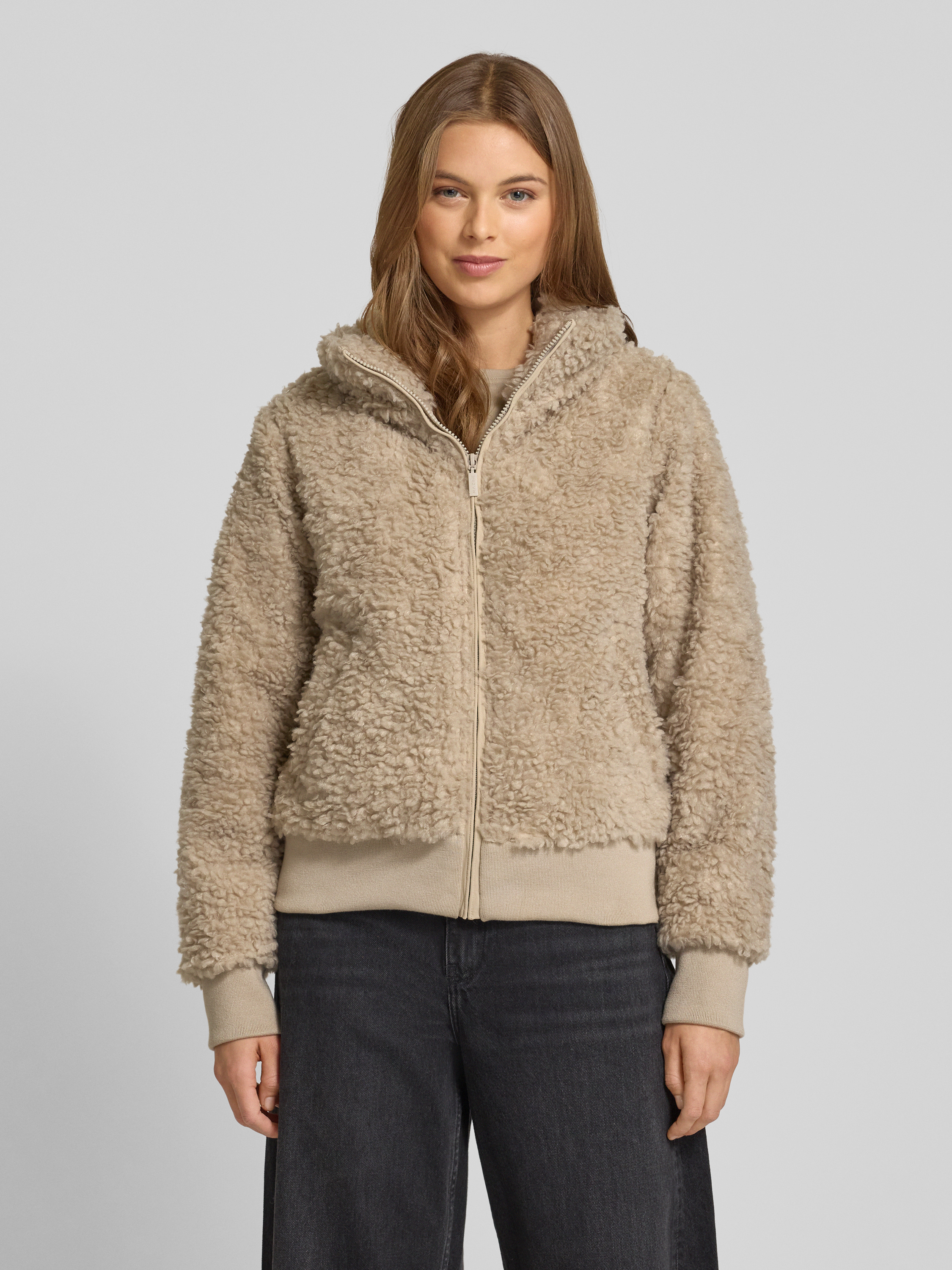 Mazine Teddyjacke mit Stehkragen und Reißverschluss (beige) online kaufen