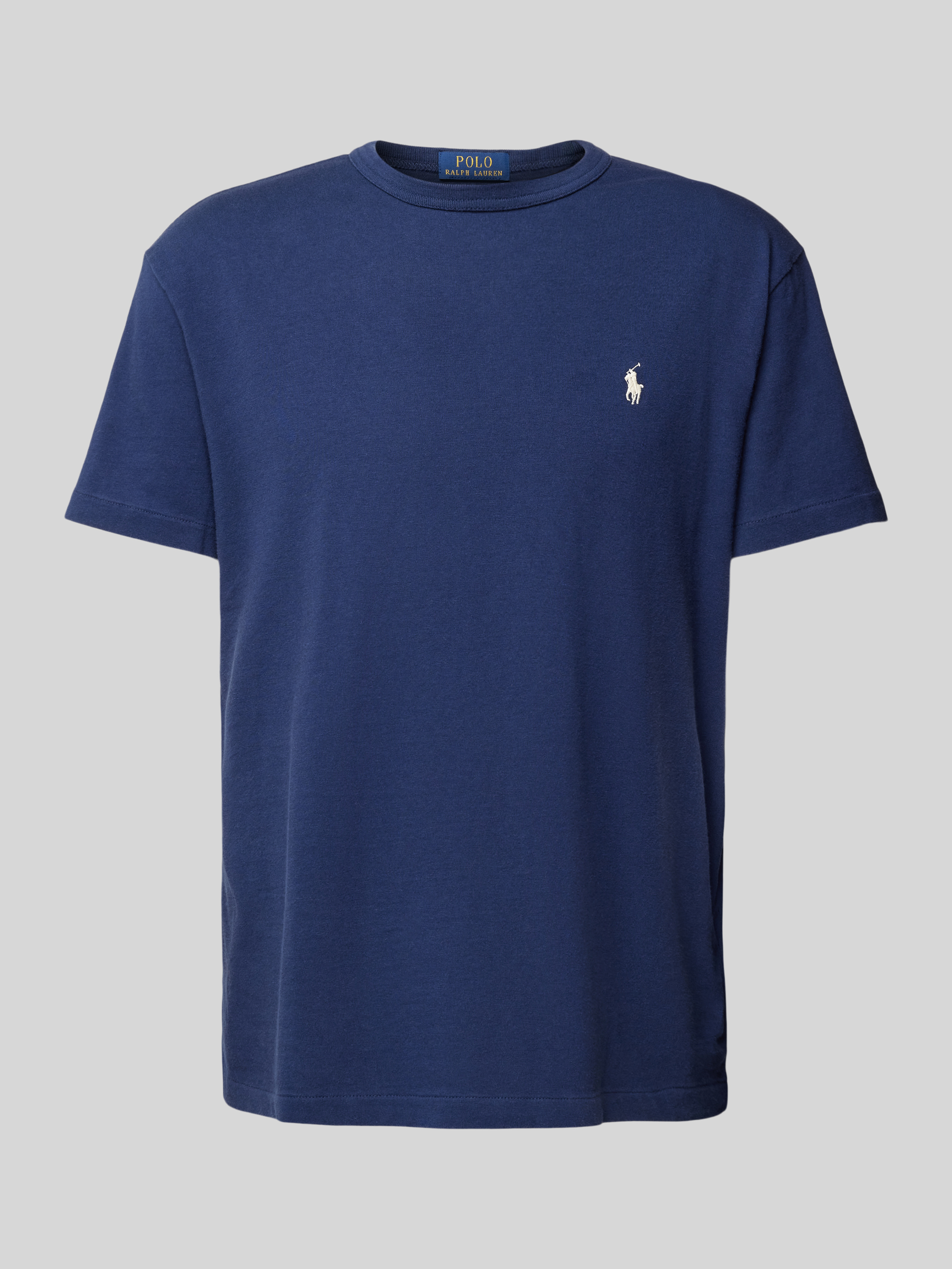 Polo Ralph Lauren Custom Slim Fit T-Shirt aus reiner Baumwolle mit Label-Stitching (marine ...