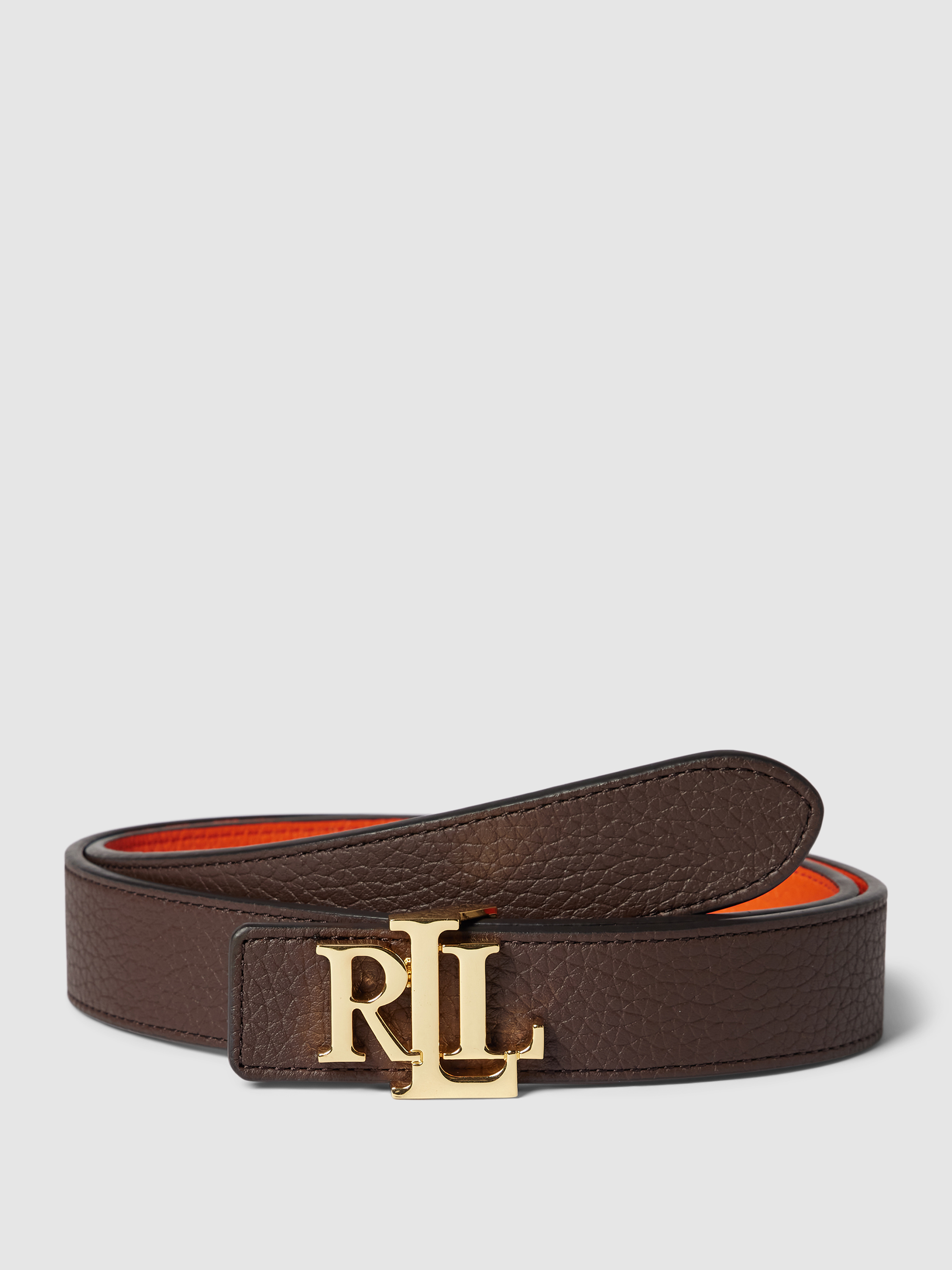 Lauren Ralph Lauren Keerbare riem met pinsluiting in chocoladebruin ...