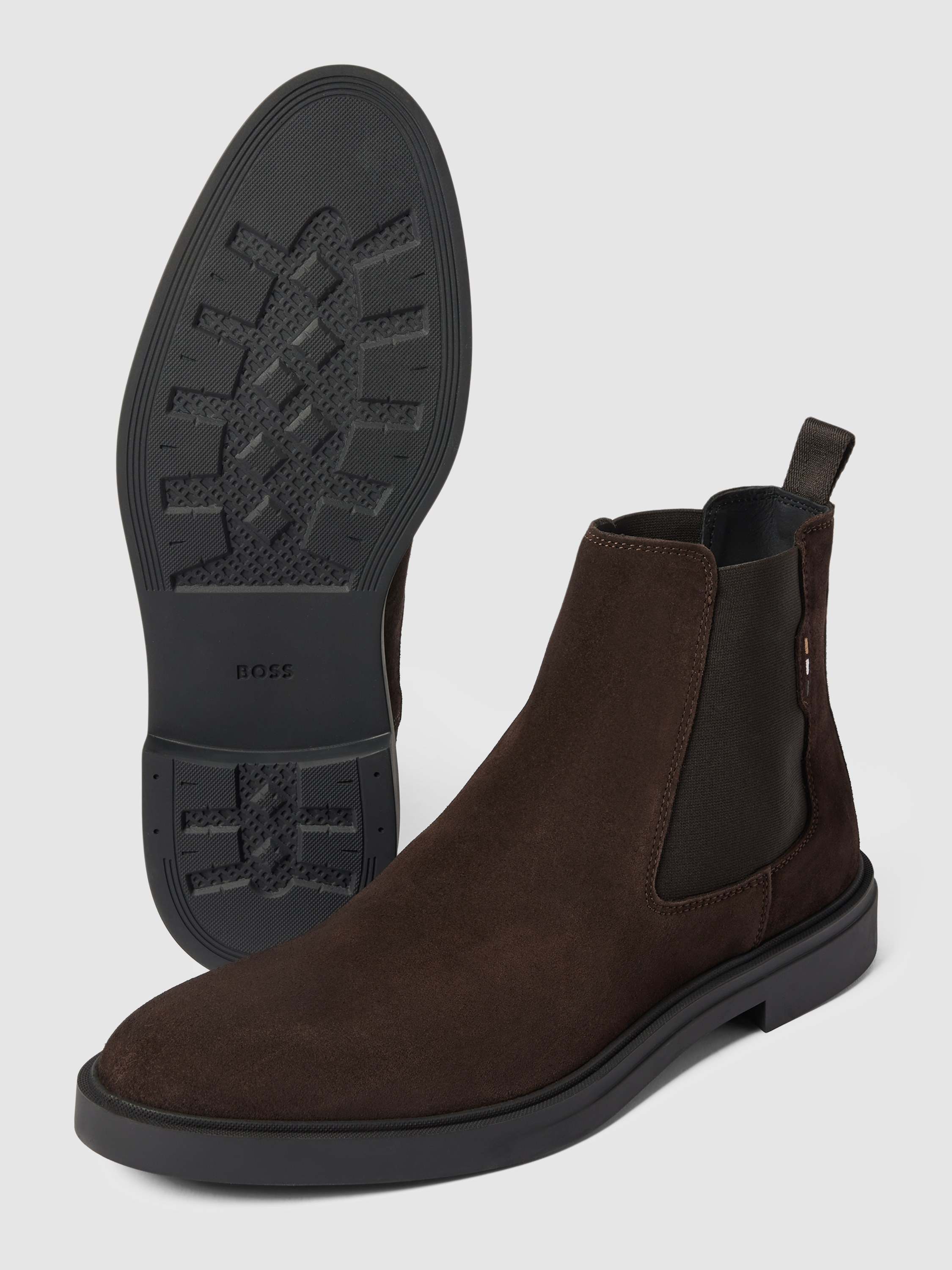 BOSS Chelsea Boots mit Label-Details Modell 'Calev' (dunkelbraun ...