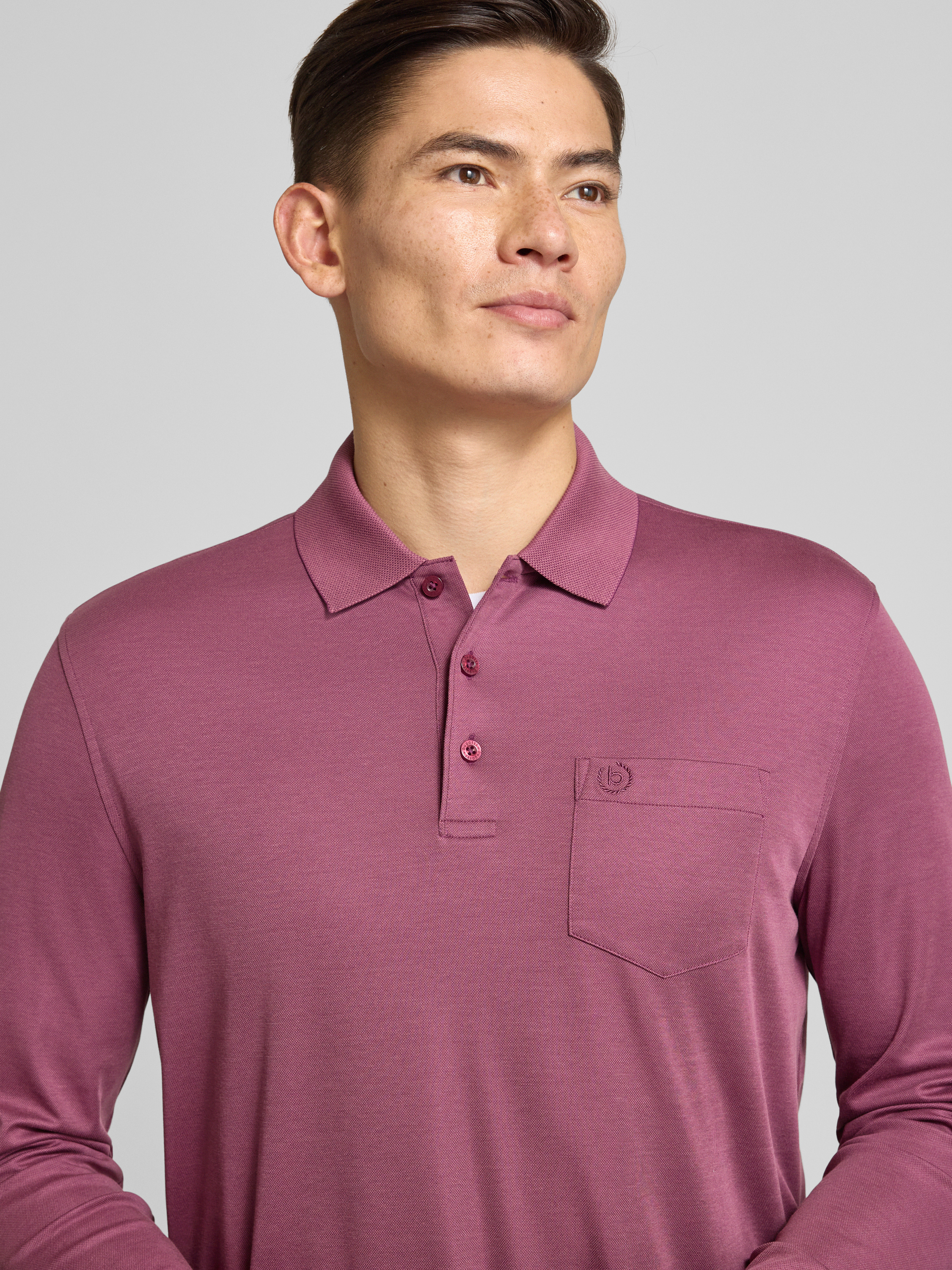 bugatti Poloshirt mit Label-Stitching (aubergine) online kaufen