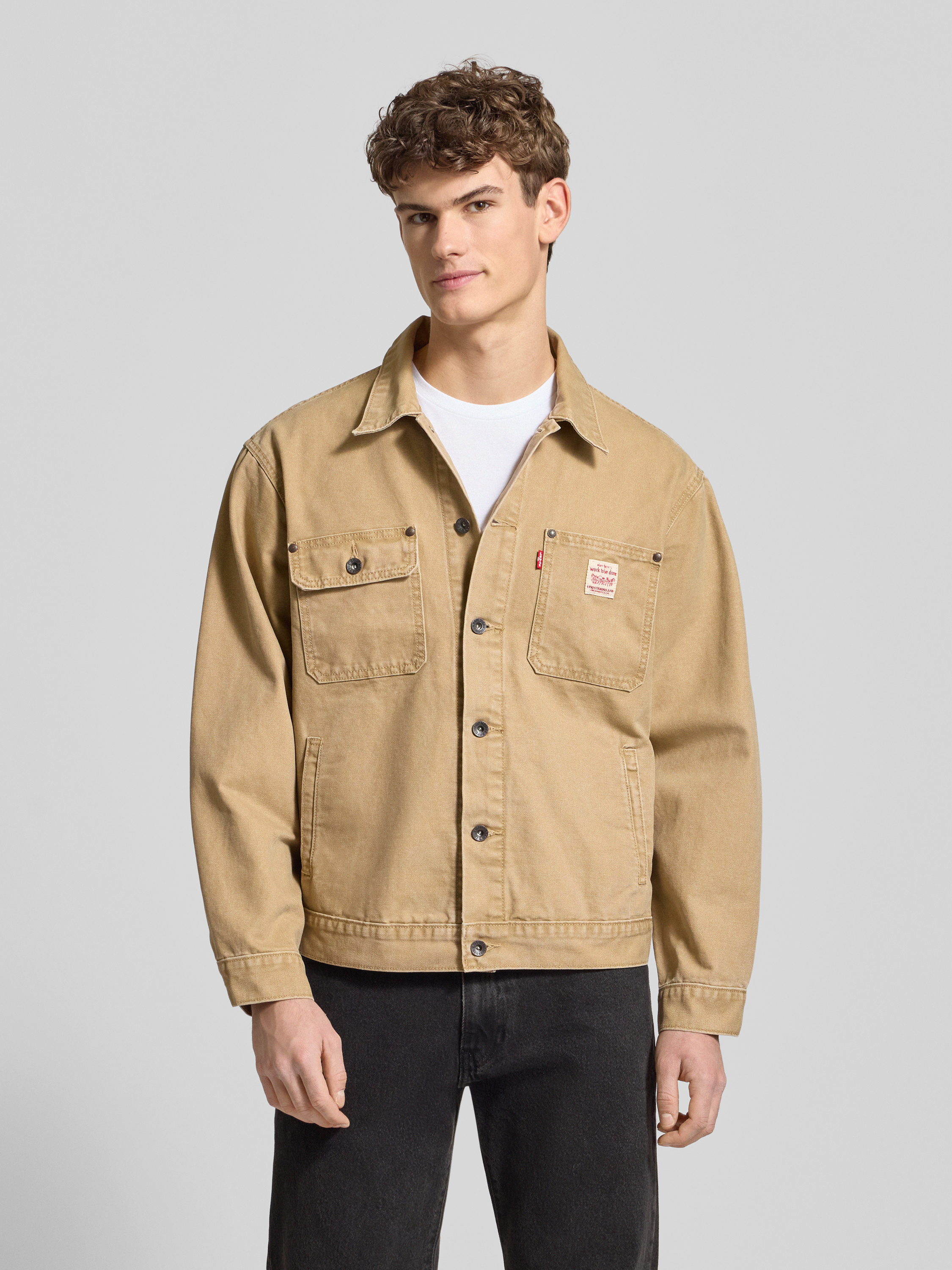 Levi's® Jeansjacke mit Knopfleiste (beige) online kaufen