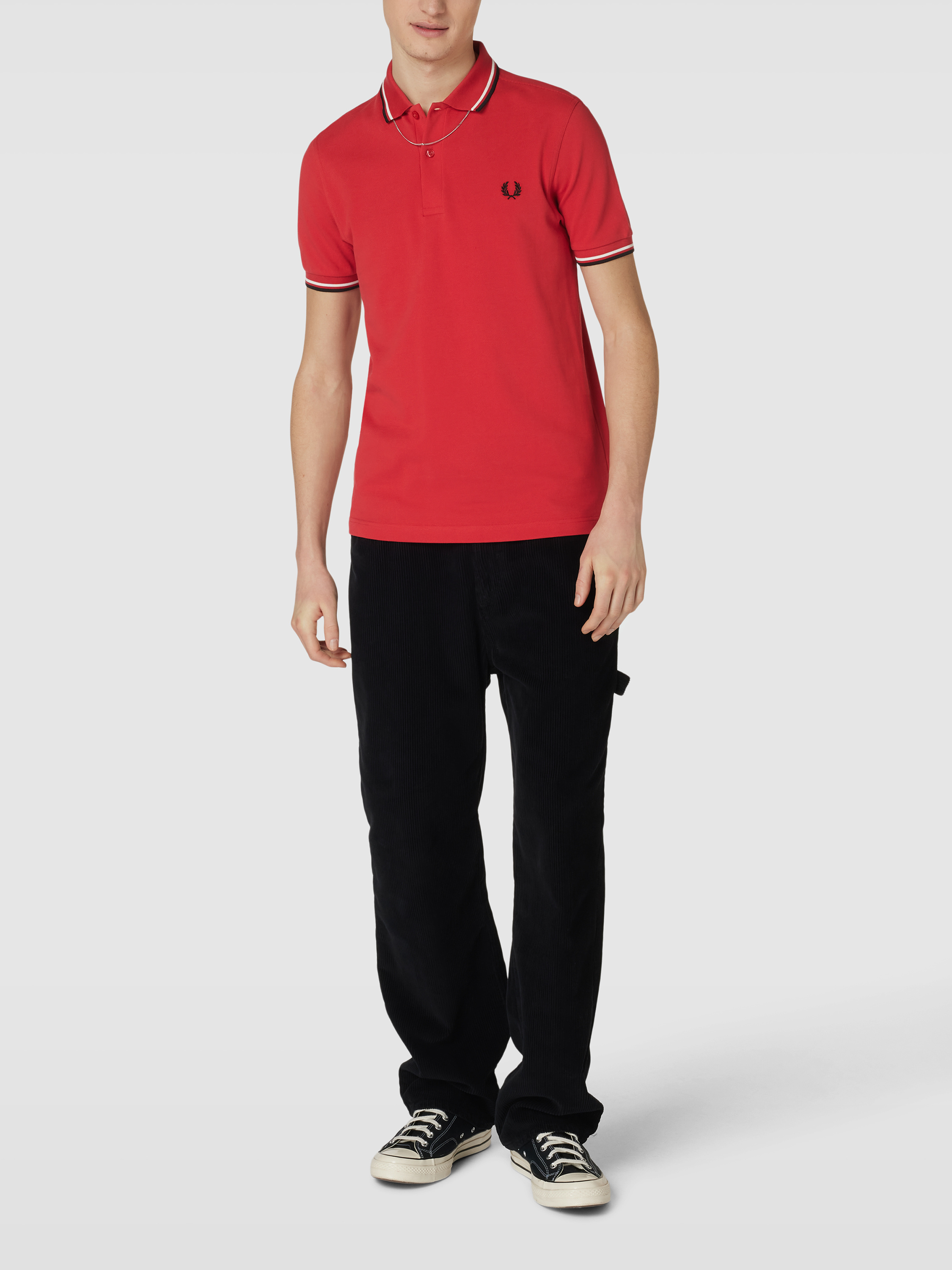 Fred Perry Poloshirt mit Logo-Stickerei Modell 'FRED' (rot) online kaufen