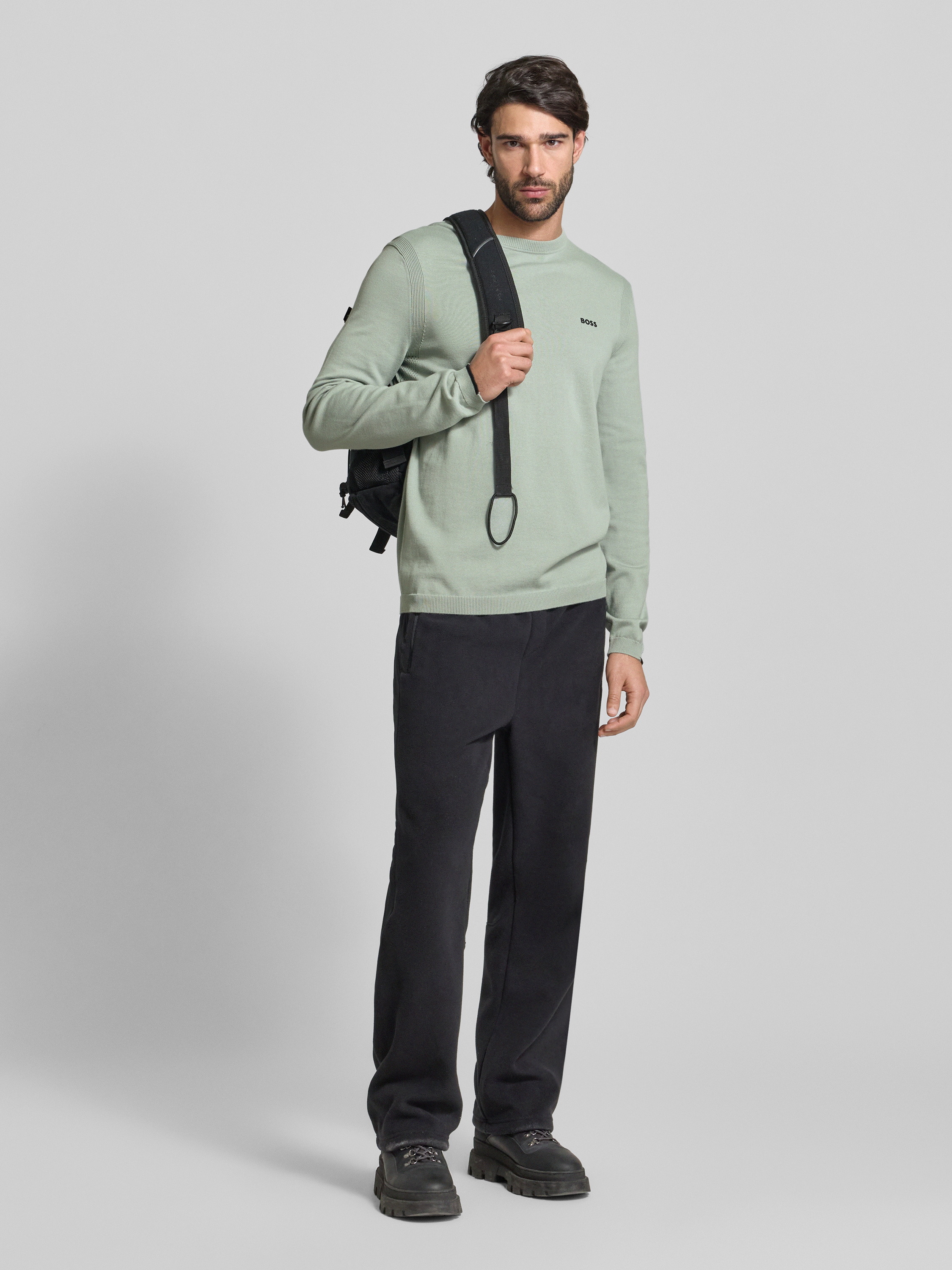 BOSS Green Regular fit gebreide pullover van puur katoen, model 'EVER X ...