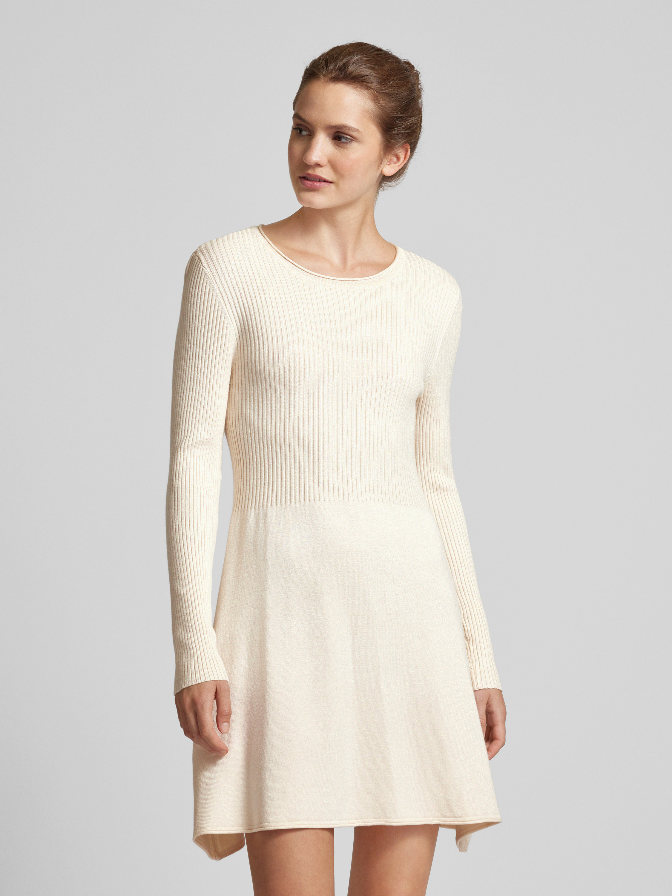 Only Regular Fit Strickkleid mit Ripp-Optik Modell 'ALMA' (ecru) online ...