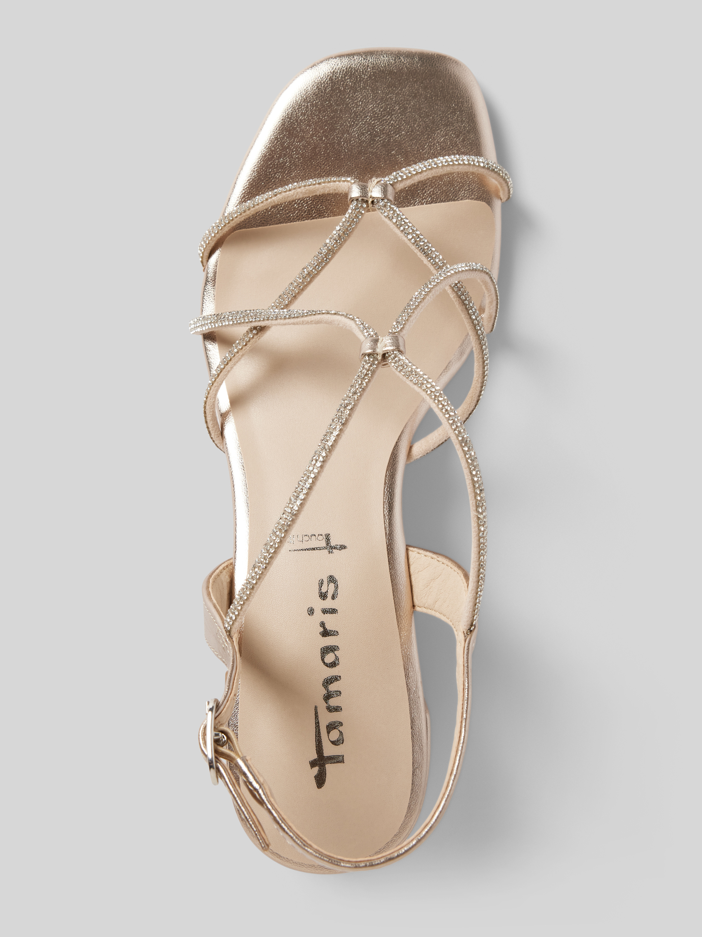 Tamaris Sandalette met siersteentjes in goud gemêleerd online kopen | P&C