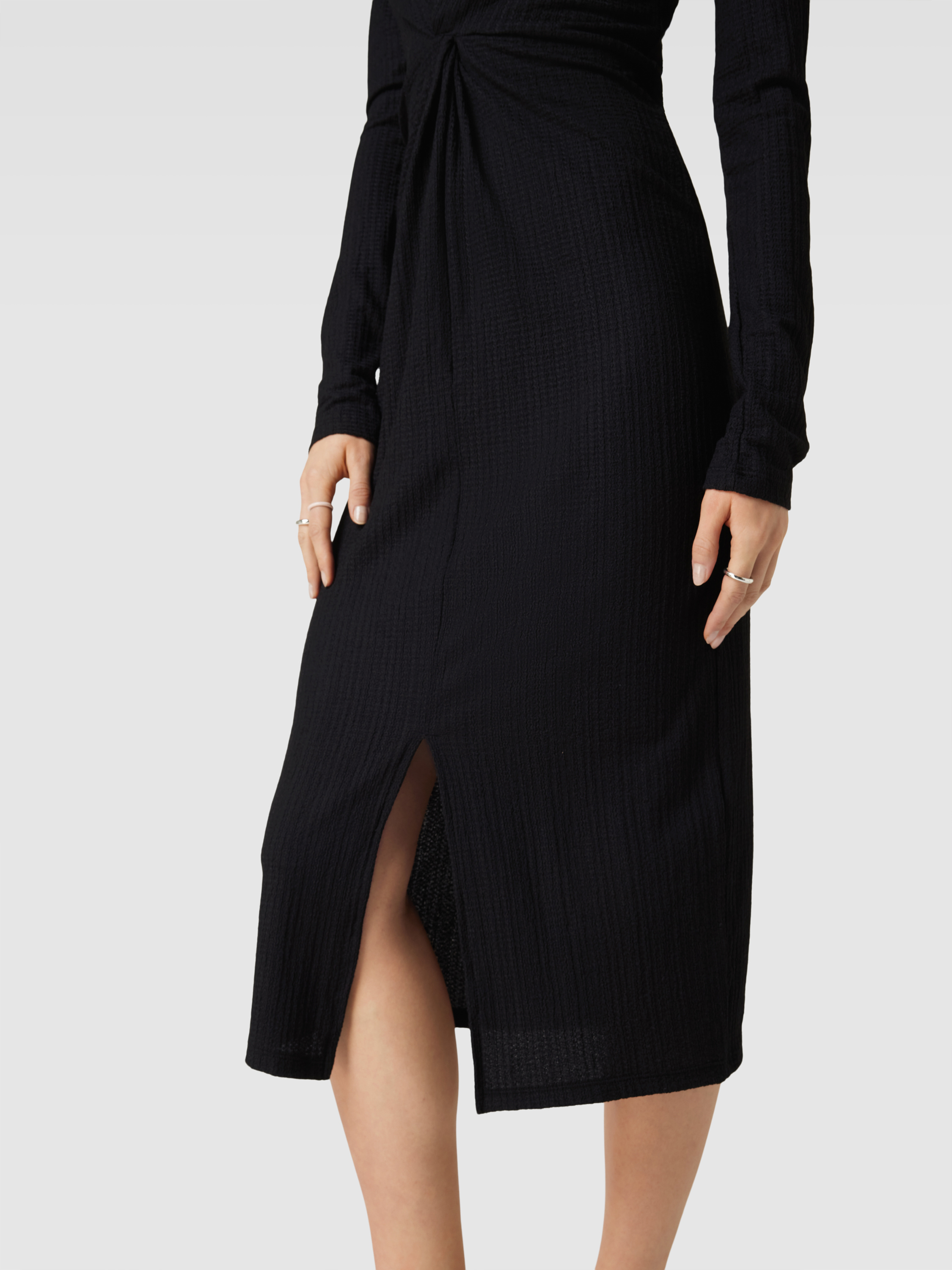 Gina Tricot Overhemdjurk met structuurmotief in zwart online kopen | P&C