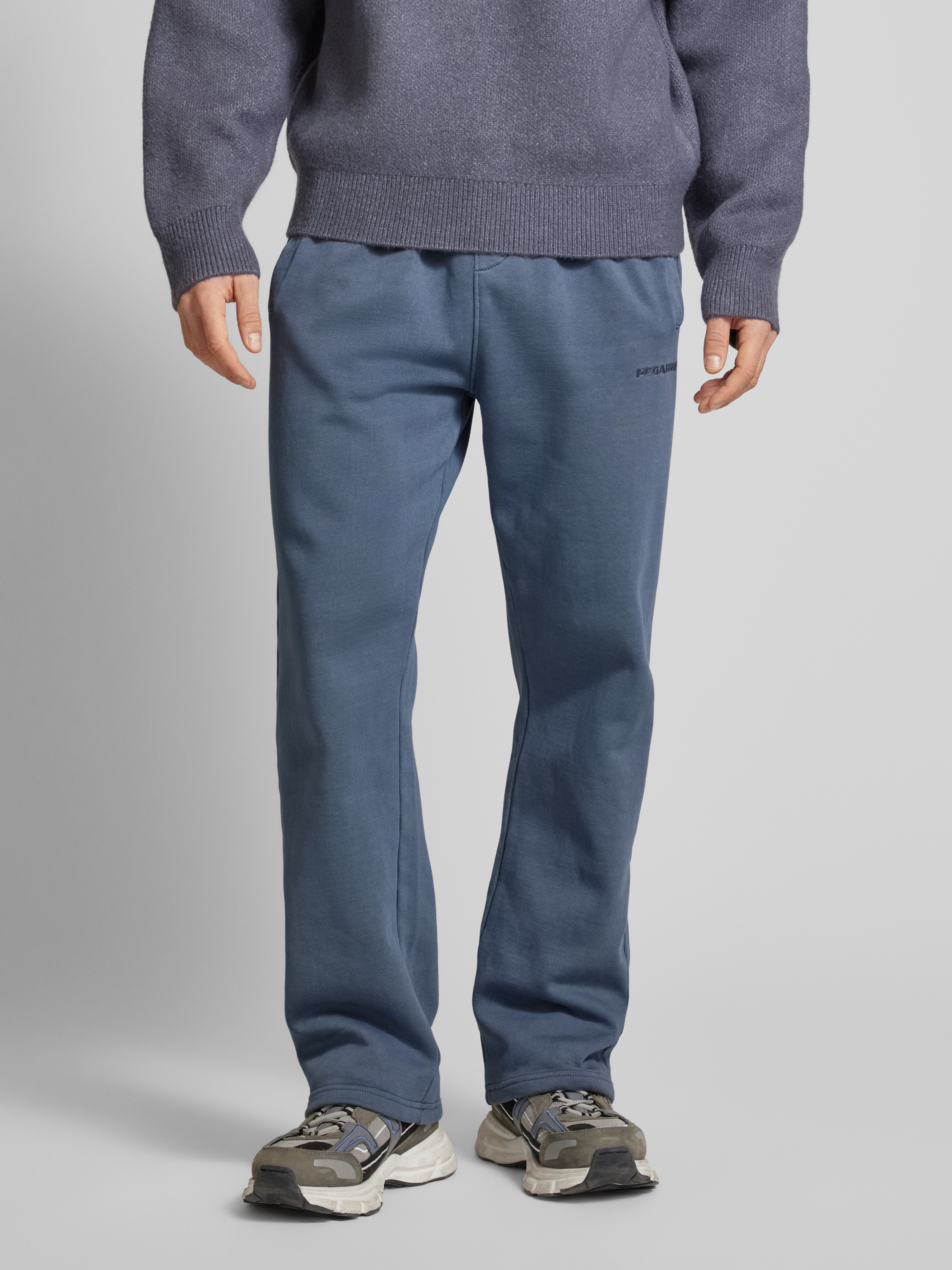 Pegador Wide Leg Sweatpants mit Label-Stitching (hellblau) online kaufen