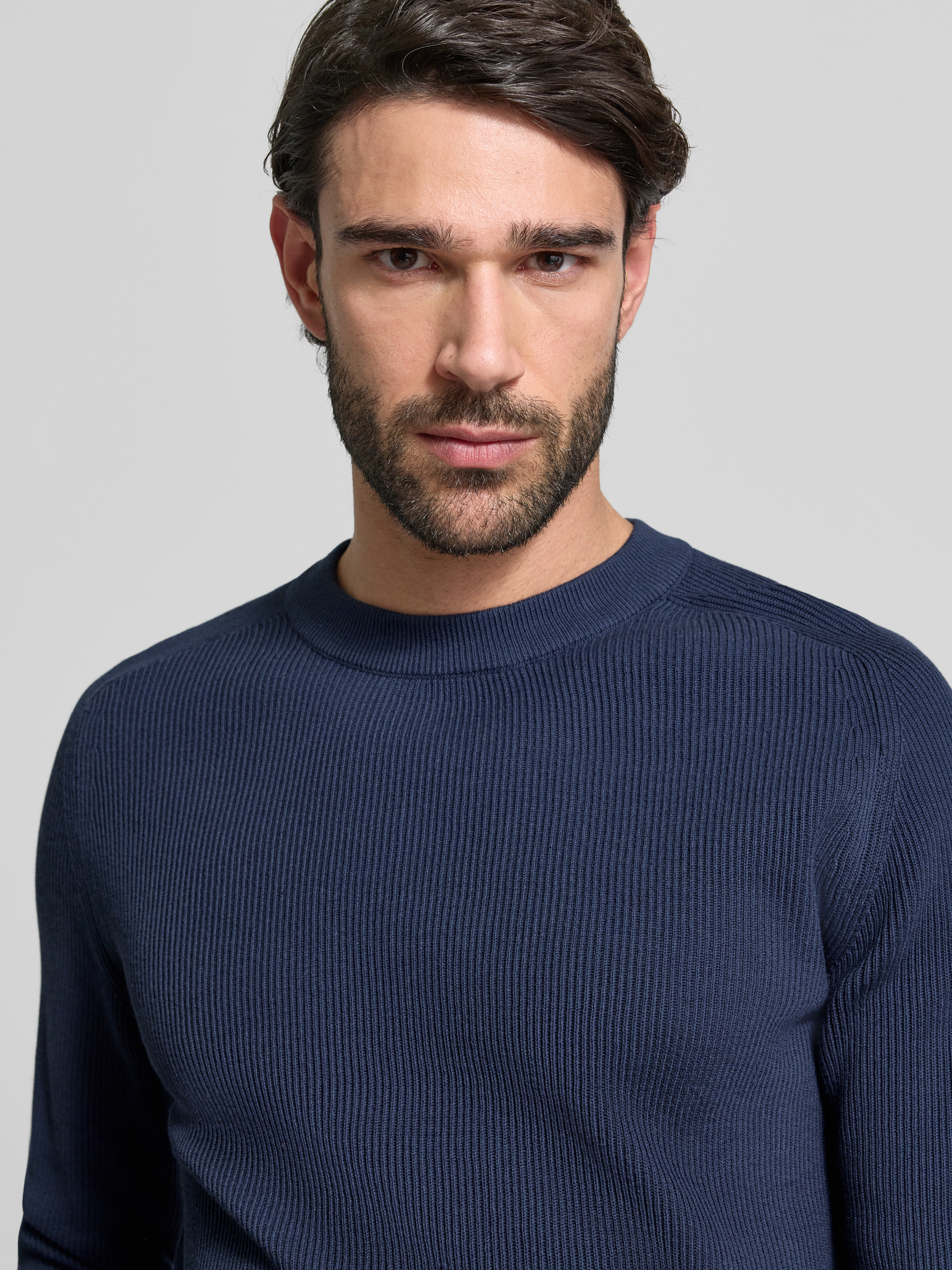Casual Friday Slim Fit Pullover in Strick-Optik Modell 'Nordin' (marine ...