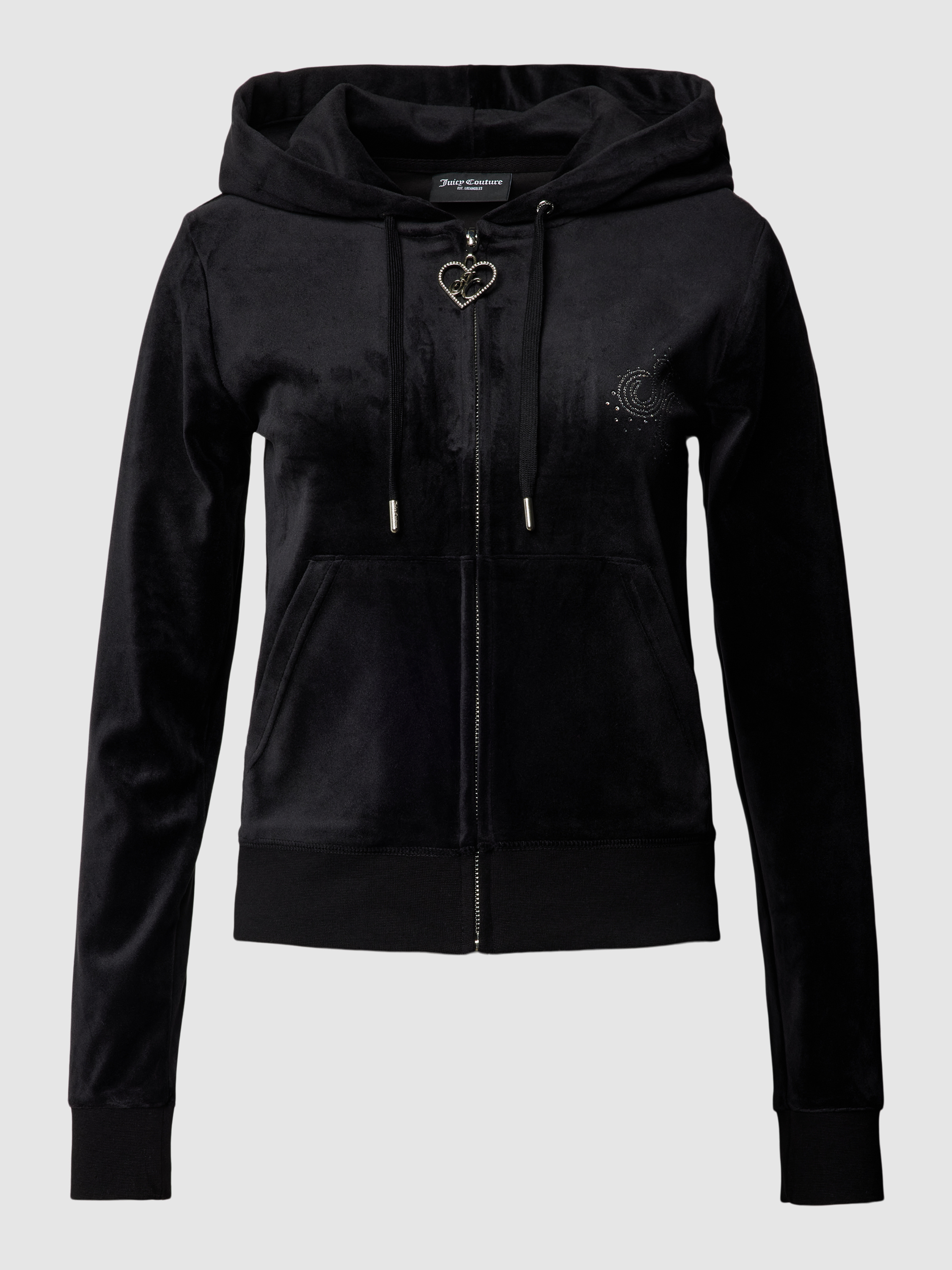 Juicy Couture Sweatjacke mit Kapuze Modell 'AMIR SCATTER DIAMANTE' (black) online kaufen