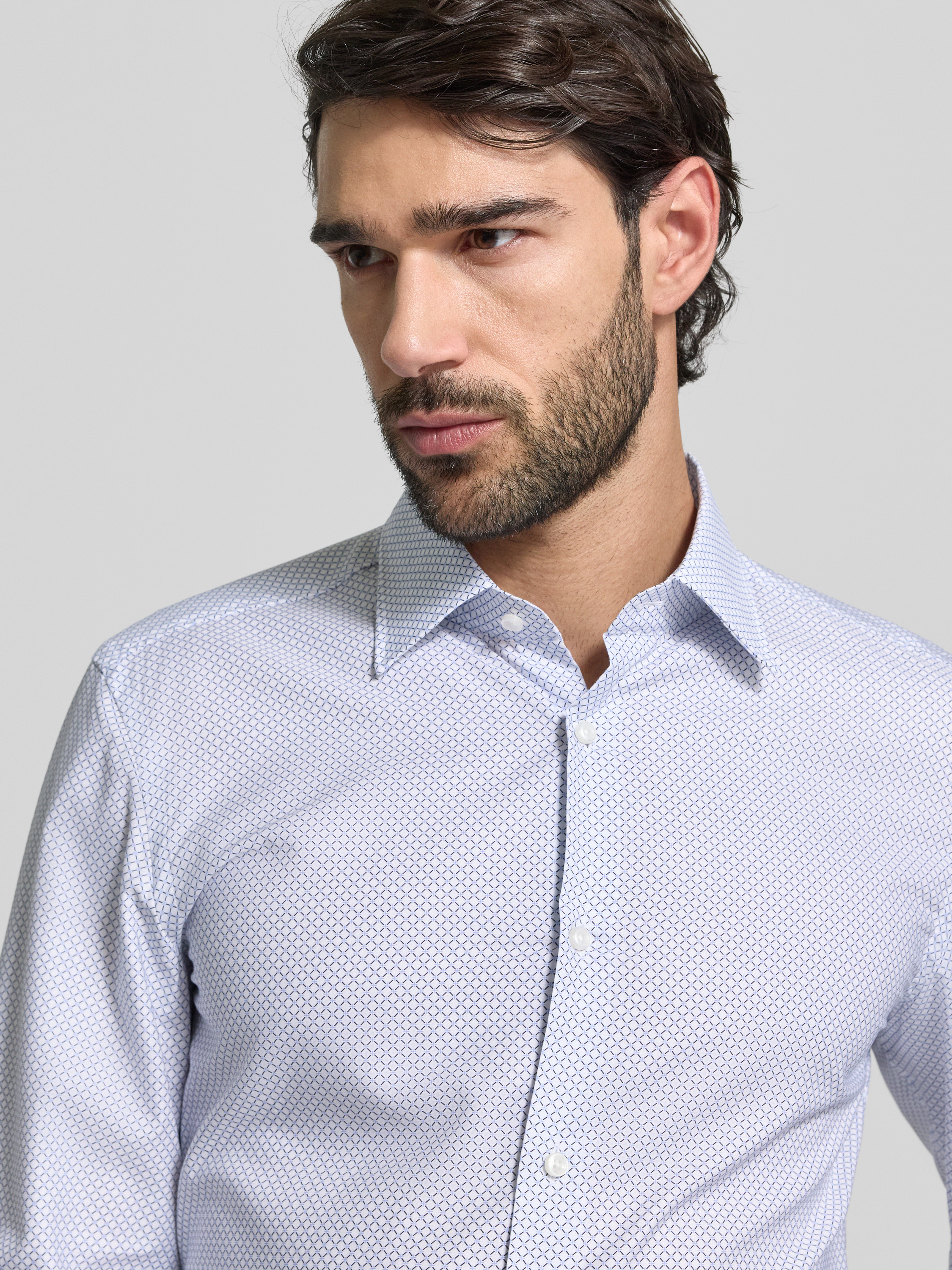 BOSS Slim fit zakelijk overhemd van een mix van lyocell en katoen ...