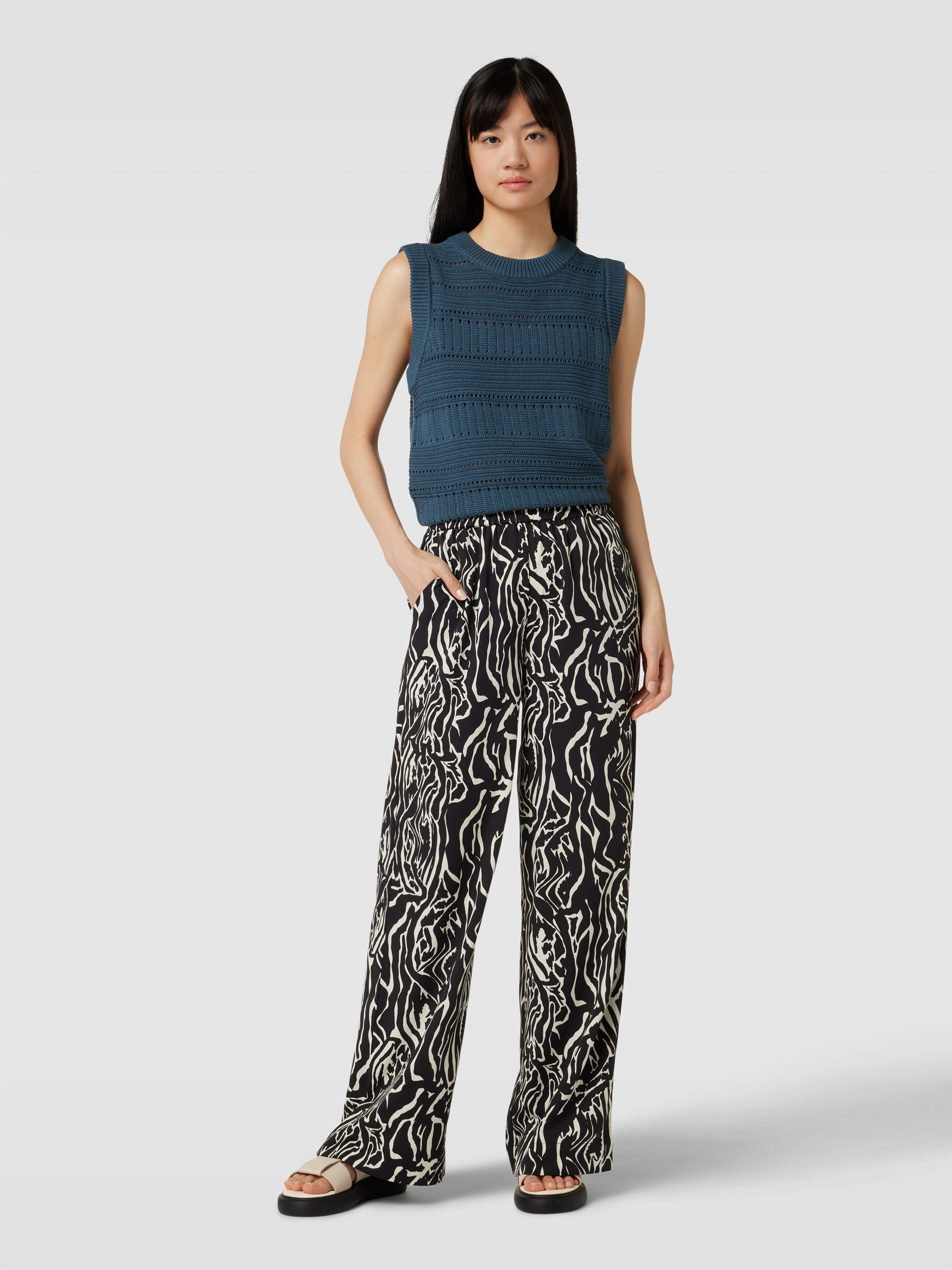 Kup online Part Two Bezrękawnik z mieszanki lnu i bawełny (granatowy)