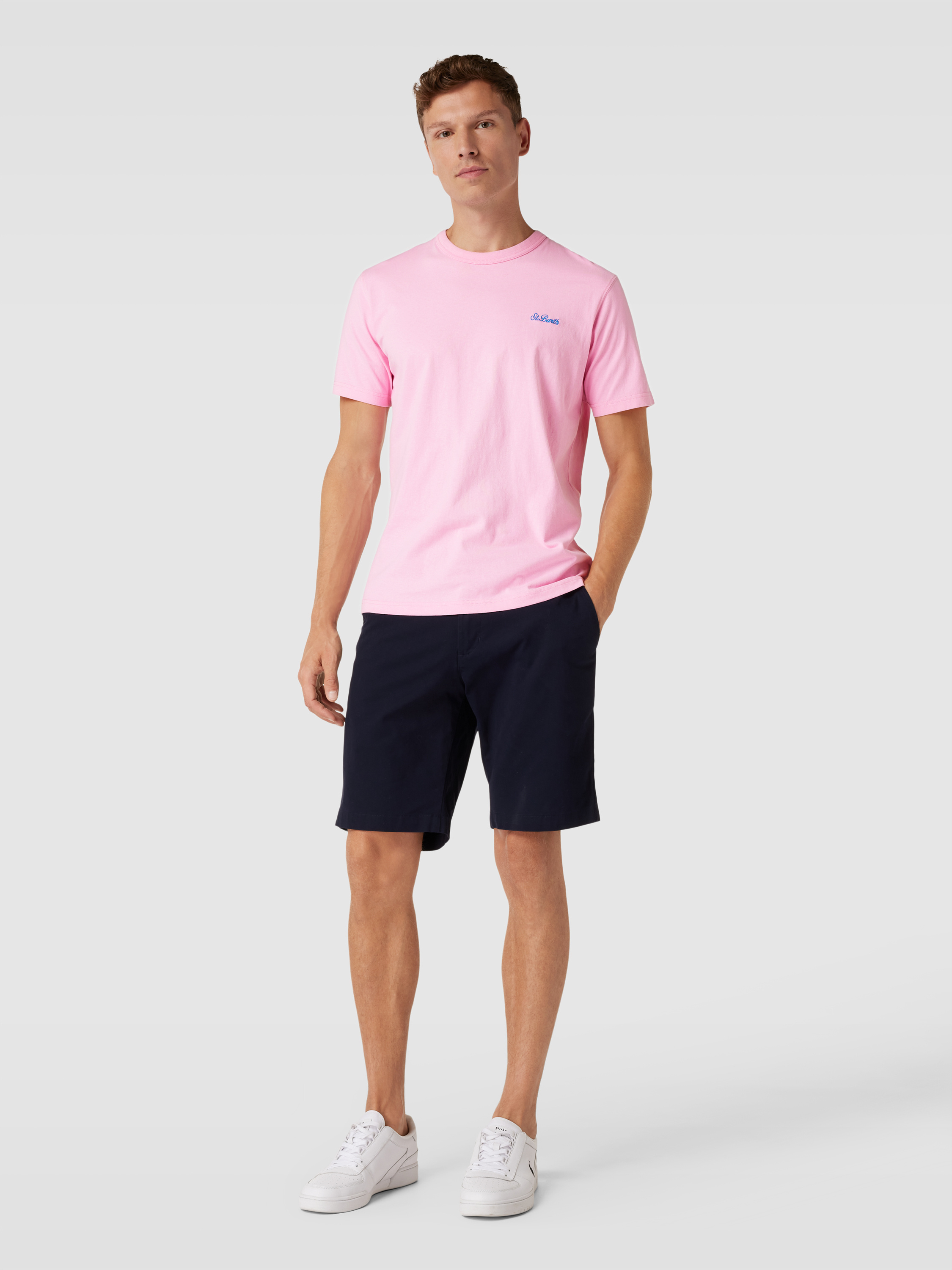 MC2 Saint Barth T-shirt met labelstitching, model 'DOVER' in roze online kopen | P&C